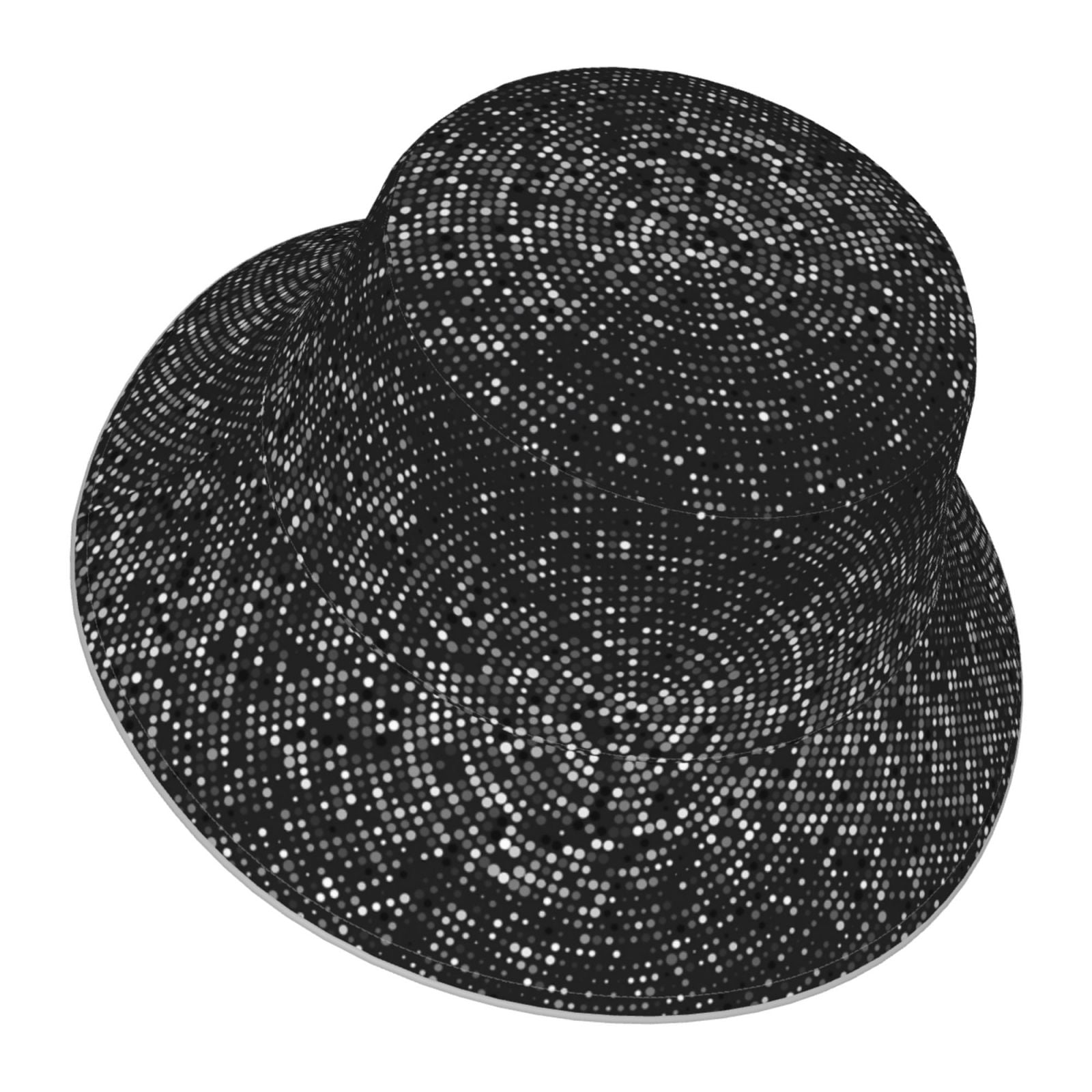 Daiia Black And White Dotted Pattern Bucket Hat - Trendy Cotton Sun Hat ...