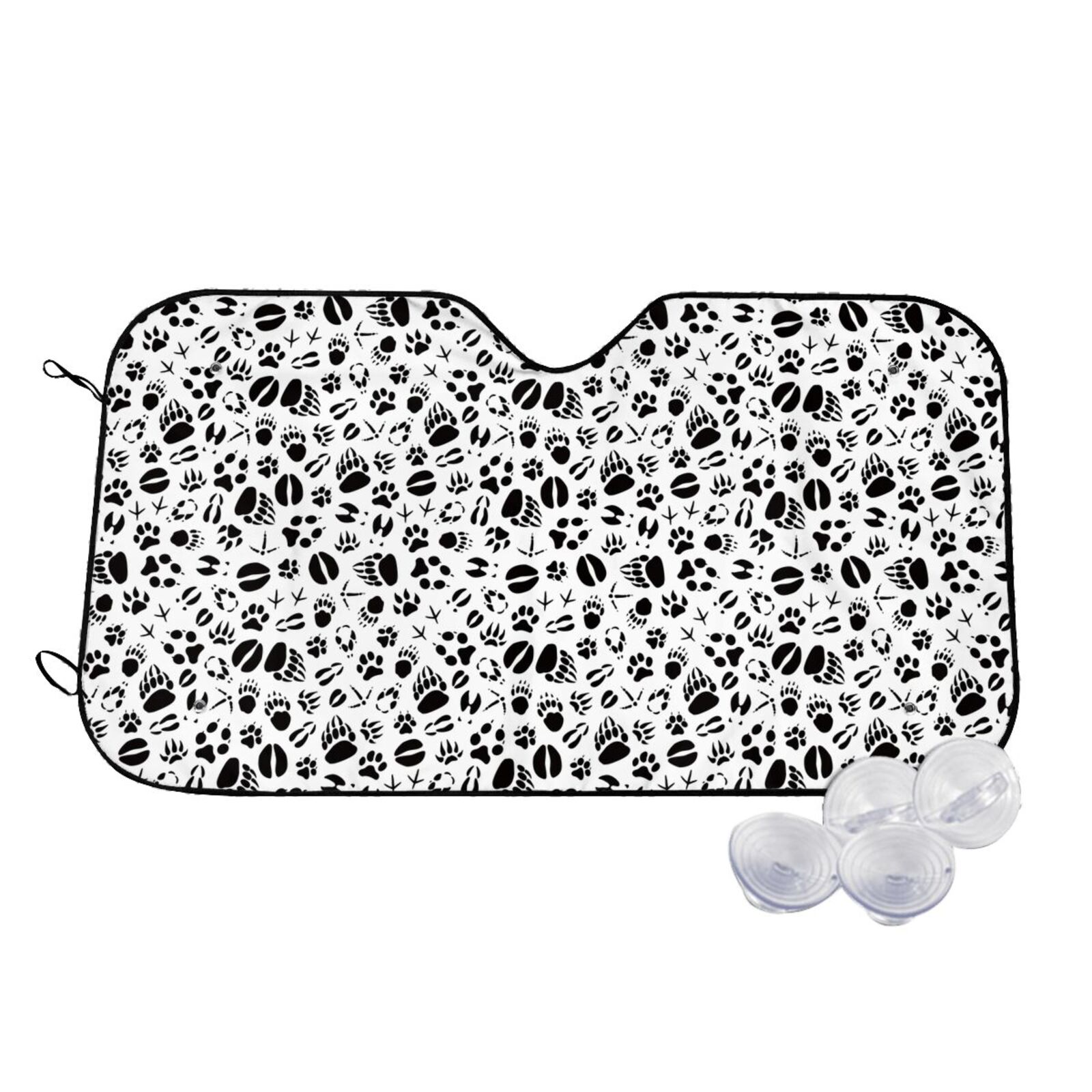 Daiia Black Footprints Windshield Sun Shade for Car SUV Truck (Small ...