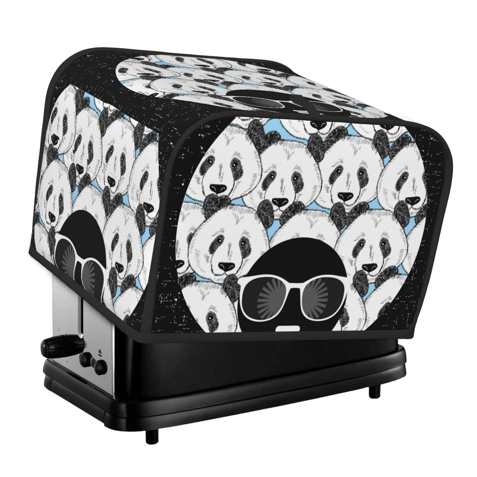 Daiia Black Head Woman with Panda Hair Pattern 4 slice Toaster Cover ...