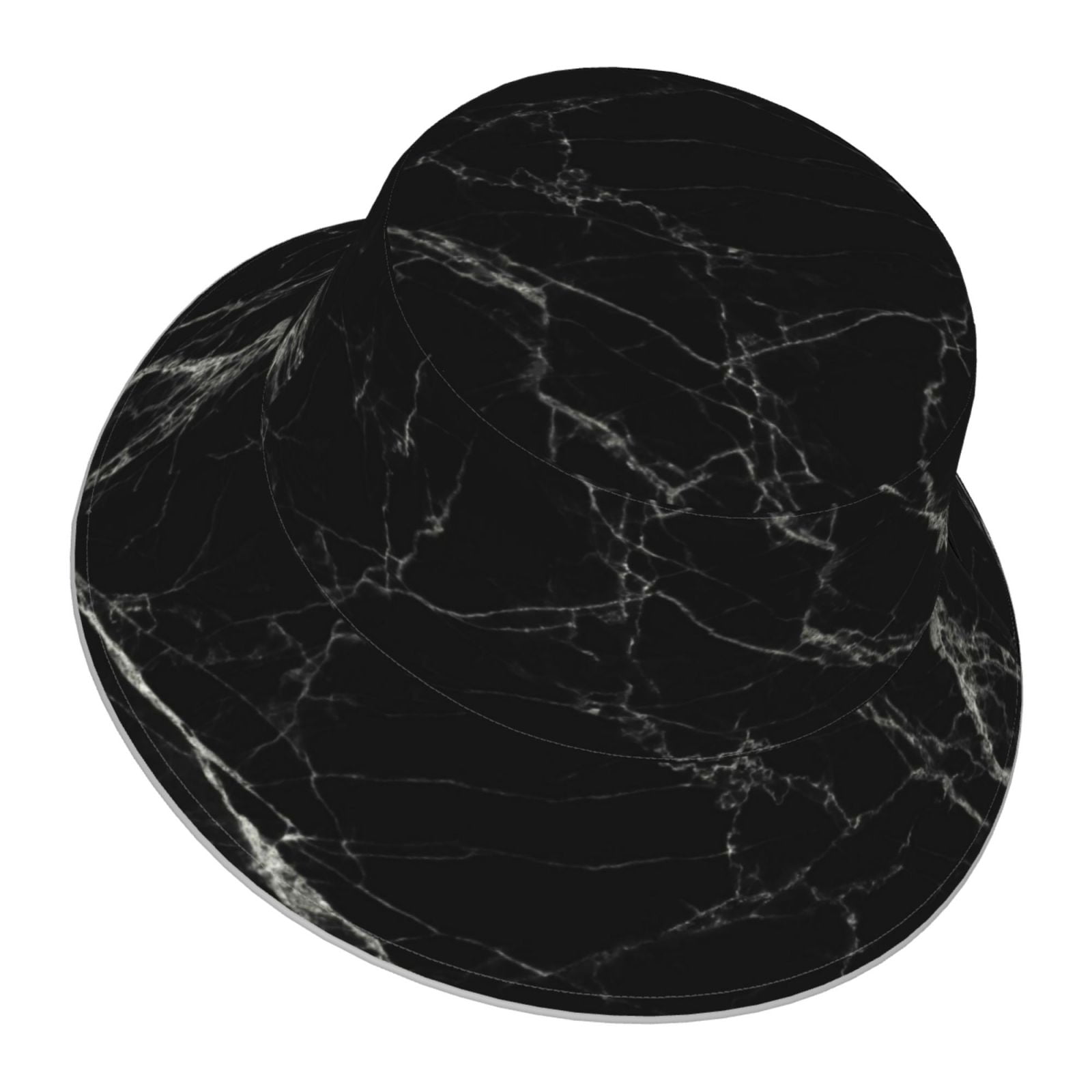 Daiia Black Marble Texture Abstract Pattern Bucket Hat - Trendy Cotton ...