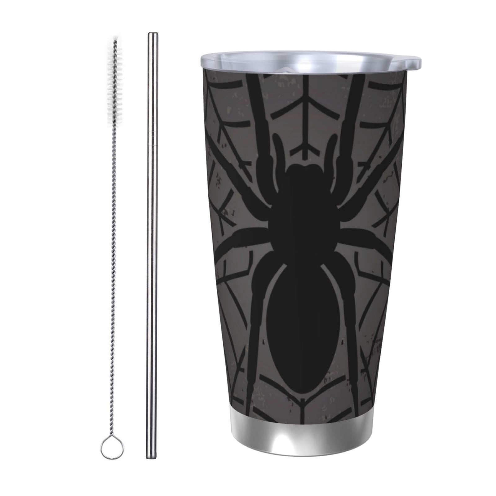 Daiia Black Spider On Web 1 Printed 20oz Insulated Coffee Cup with ...