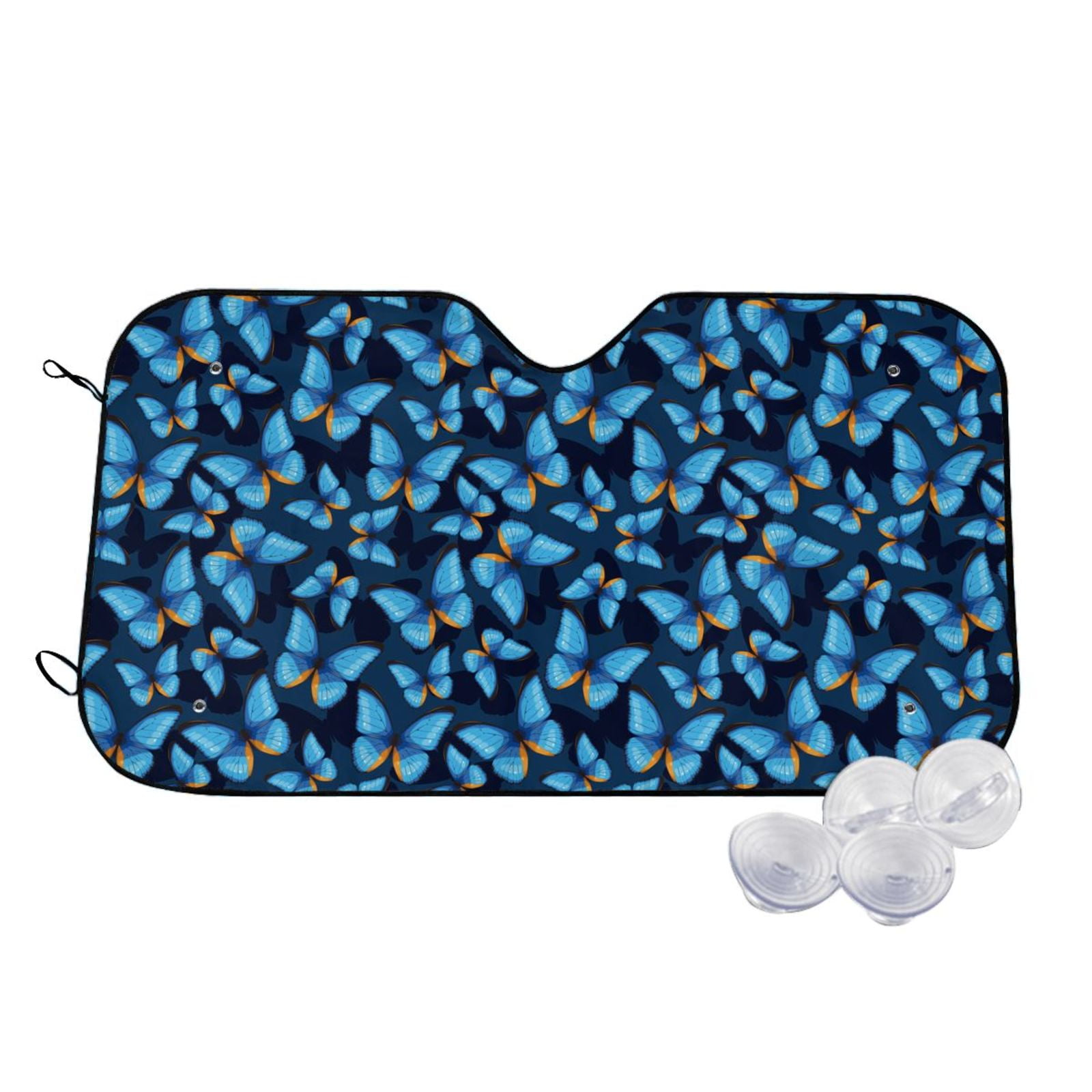 Daiia Blue Butterfly Windshield Sun Shade for Car SUV Truck (Small ...