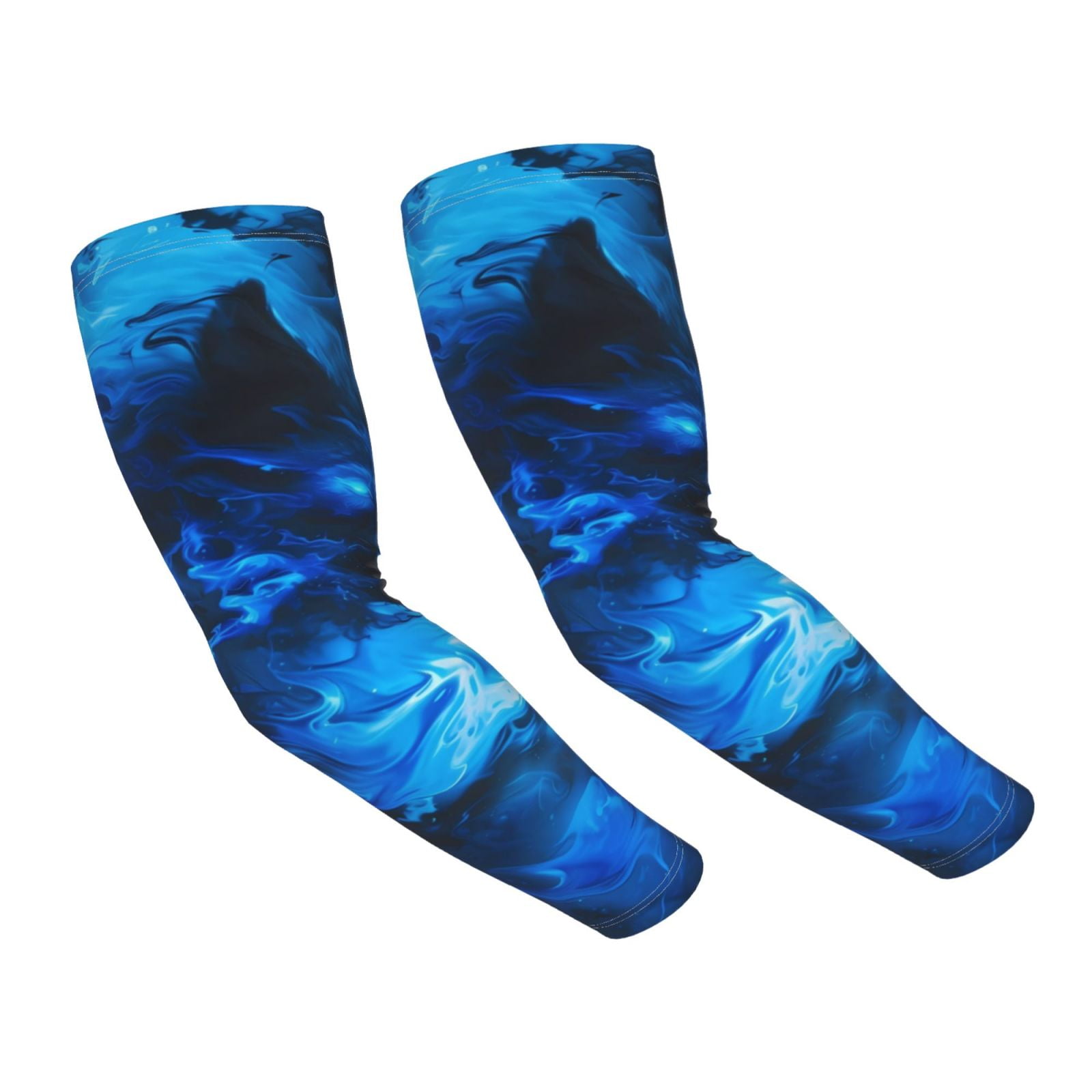 Daiia Blue Fire Cool Wolf UV Sun Protection Arm Sleeves - Cooling ...