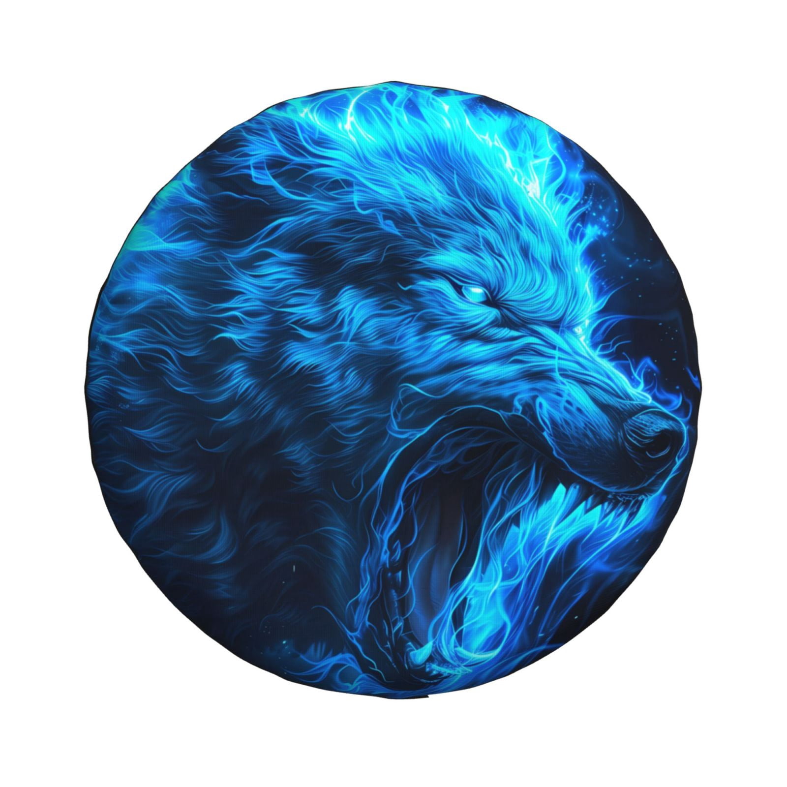 Daiia Blue Fire Wolf Tire Covers , Travel Trailer Camper Truck SUV ...