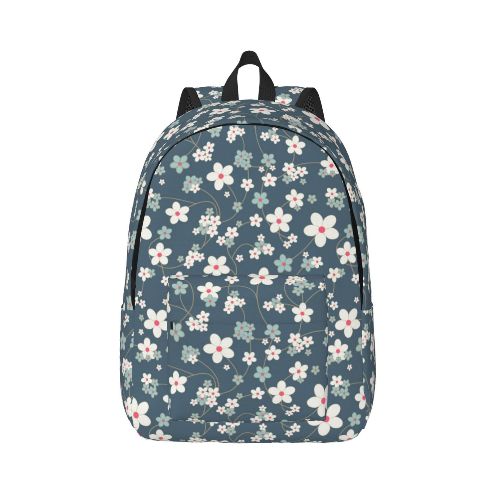 Daiia Blue Flower Vintage Canvas Backpack for Men and Women ,Hiking ...