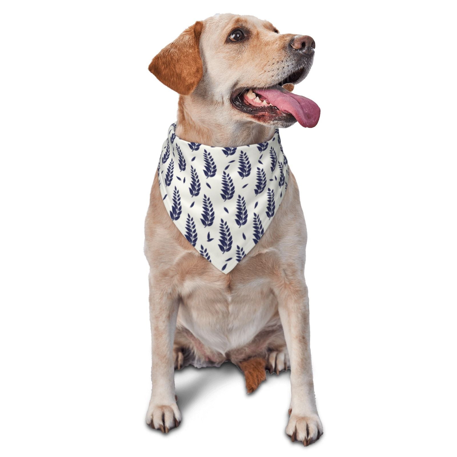 Daiia Blue Leaves Pattern Pet Scarf for Dogs and Cats – Soft ...
