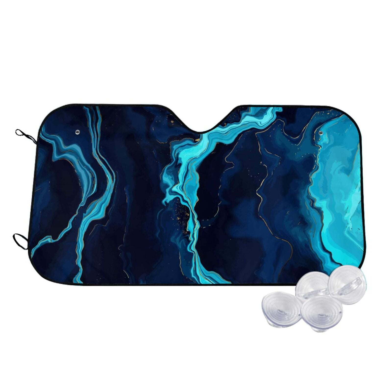 Daiia Blue Marble And Gold Windshield Sun Shade for Car SUV Truck ...