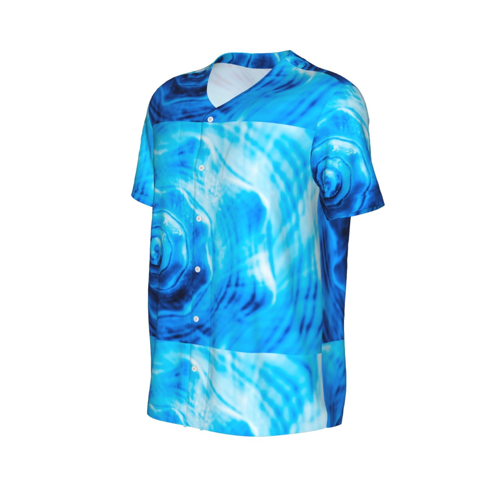 Daiia Blue Shell Mens Baseball Jersey Button Down Shirts Short Sleeve ...