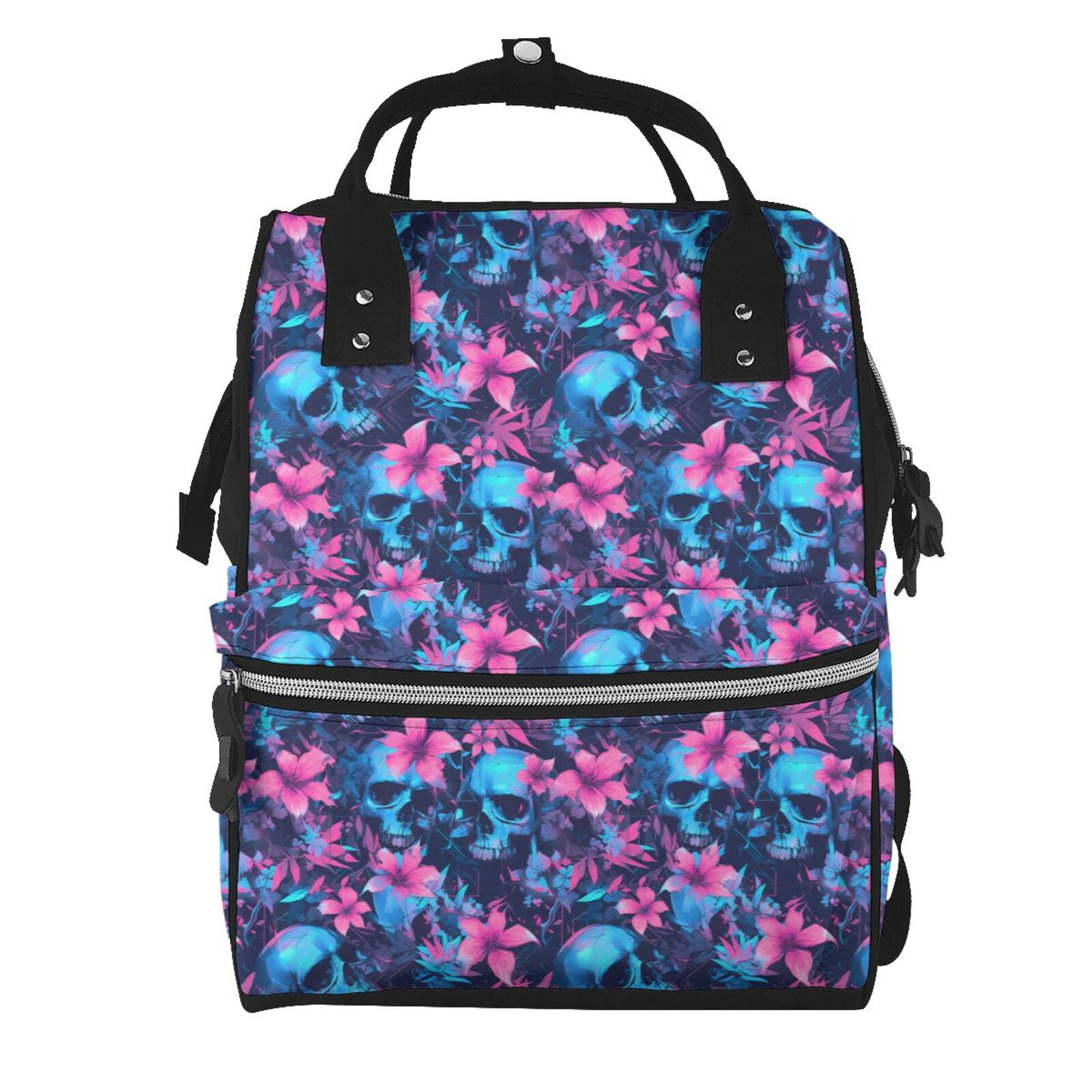Daiia Blue Skull Flower Large Capacity Baby Bag Waterproof Stylish ...