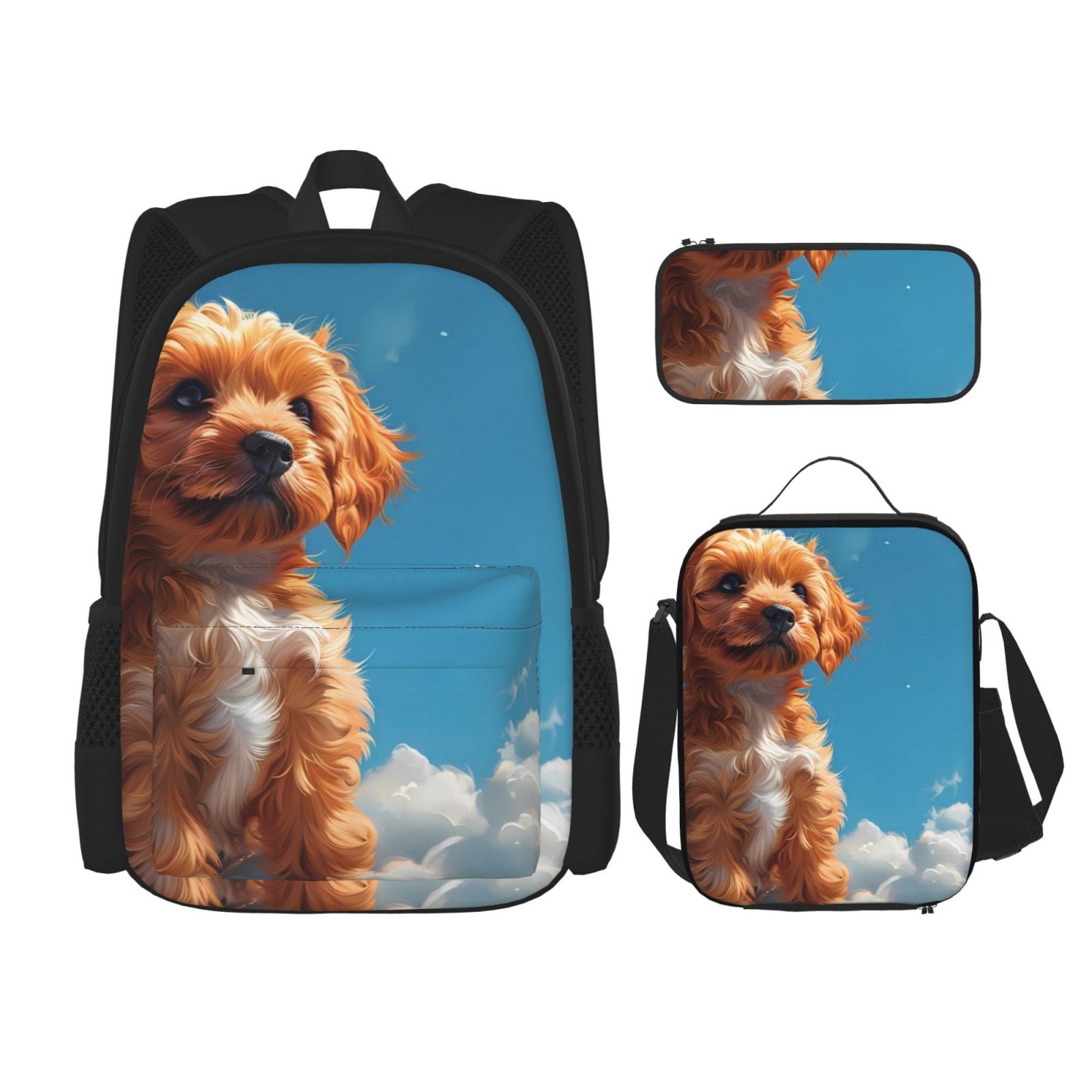 Daiia Blue Sky Cloud Puppy School Bag Set -Backpack with Pencil Case ...