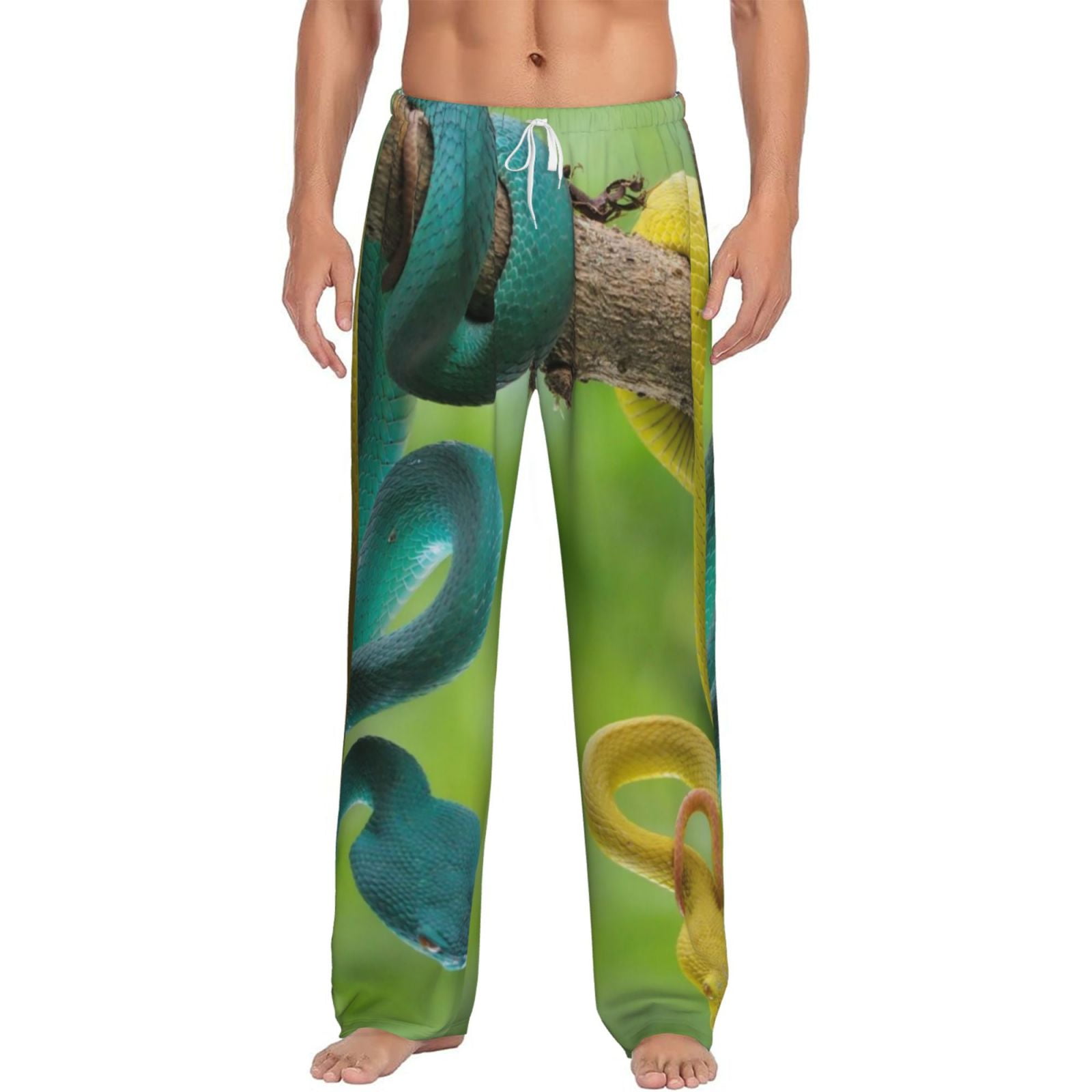 Daiia Blue Viper And Yellow Viper Snake Men's Sleep Pant with Pockets ...