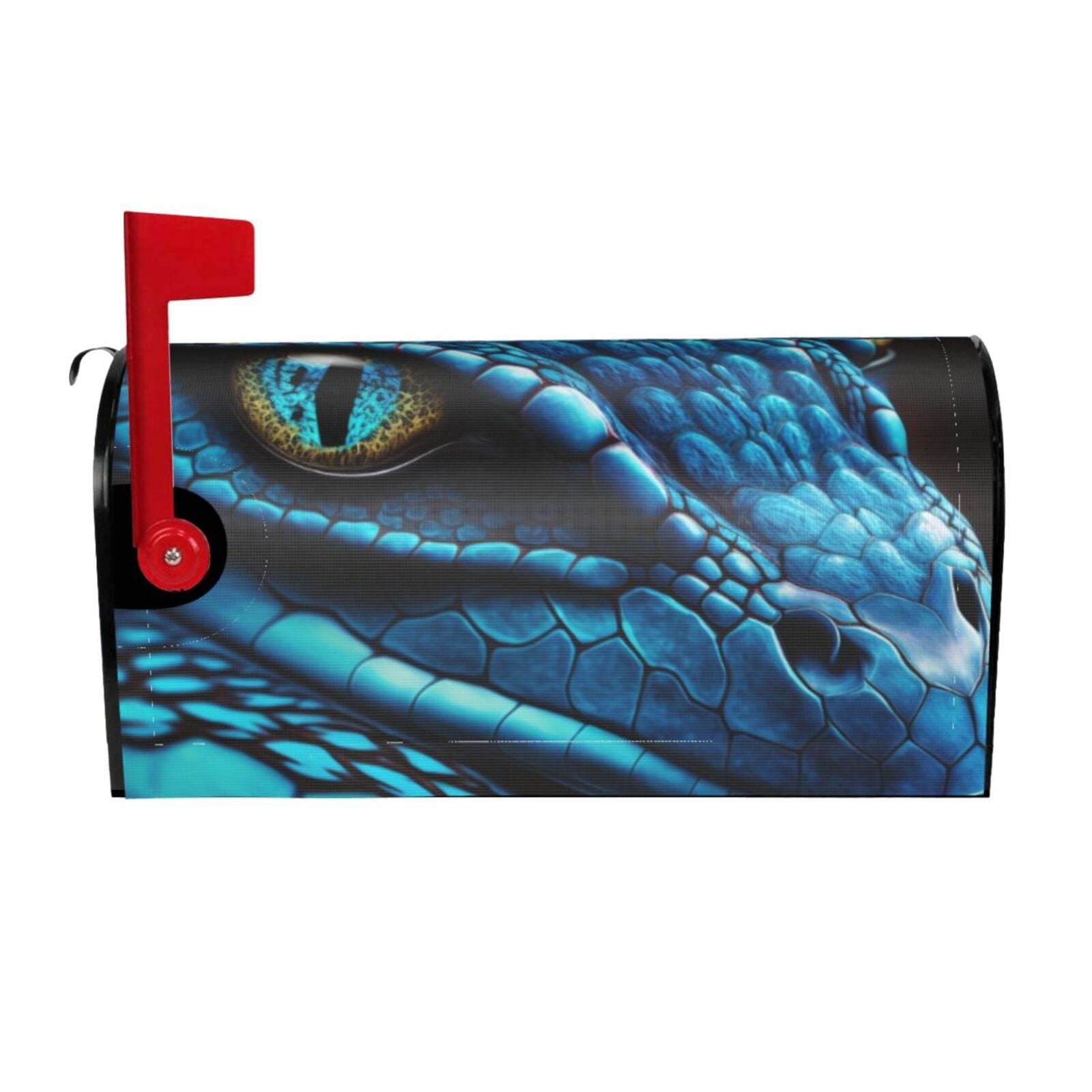 Daiia Blue Viper Snake Closeup Face Mailbox Cover , Magnetic Welcome ...