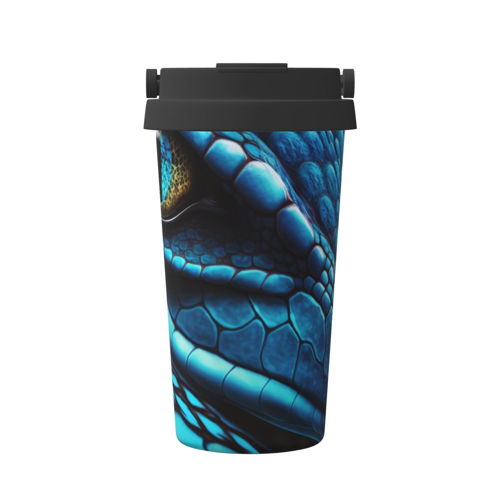 Daiia Blue Viper Snake Closeup Face Printed Stainless Steel Tumbler ...