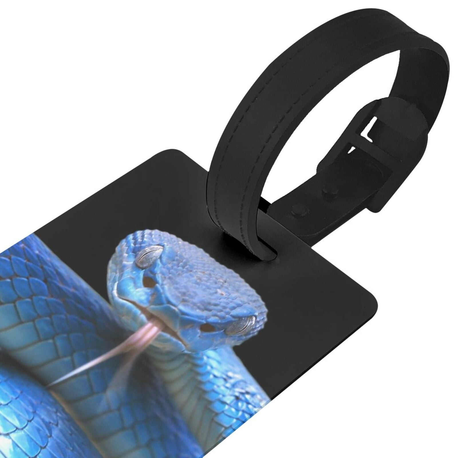 Daiia Blue Viper Snake Durable Luggage Tags with Secure Strap Travel ID ...