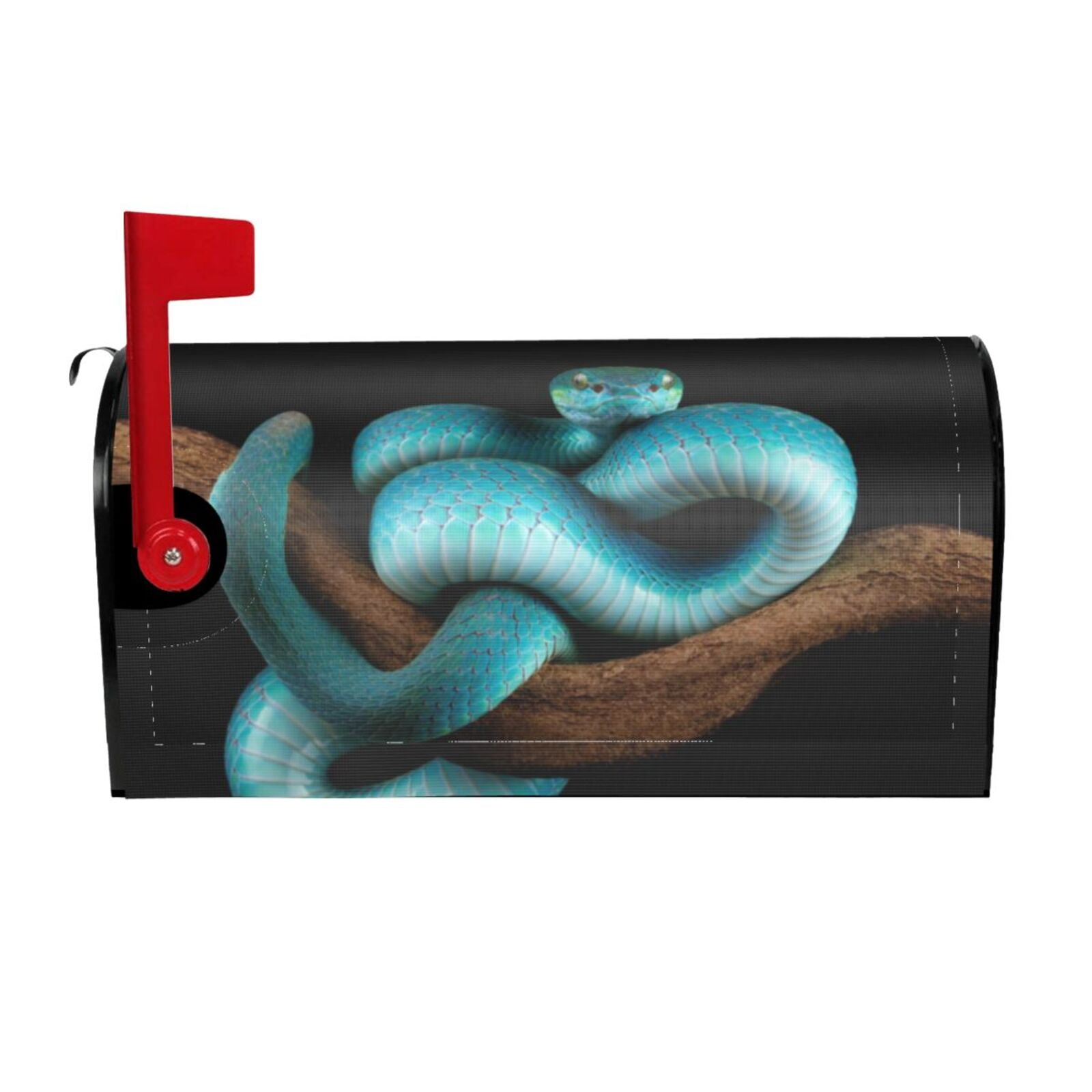 Daiia Blue Viper Snake Mailbox Cover , Magnetic Welcome Mailbox Wraps ...