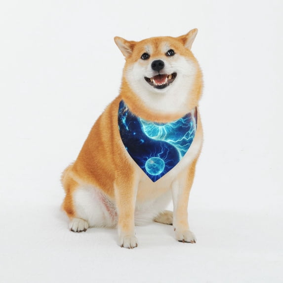 Daiia Blue Yin And Yang Print Pet Scarf, Adjustable Pet Bandana ...