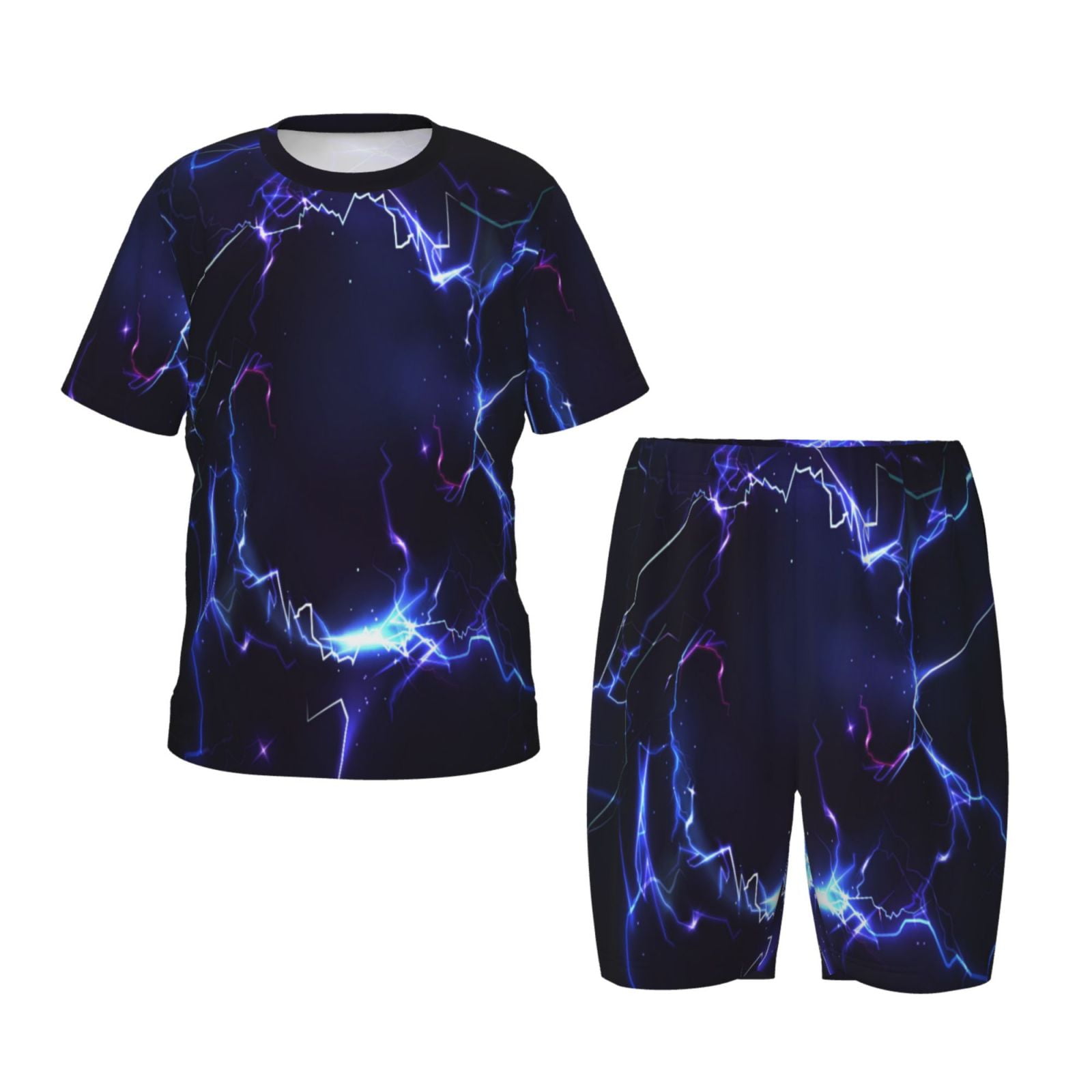 Daiia Blue thunder bolt light Print Children’s Cotton Pajama Set ...