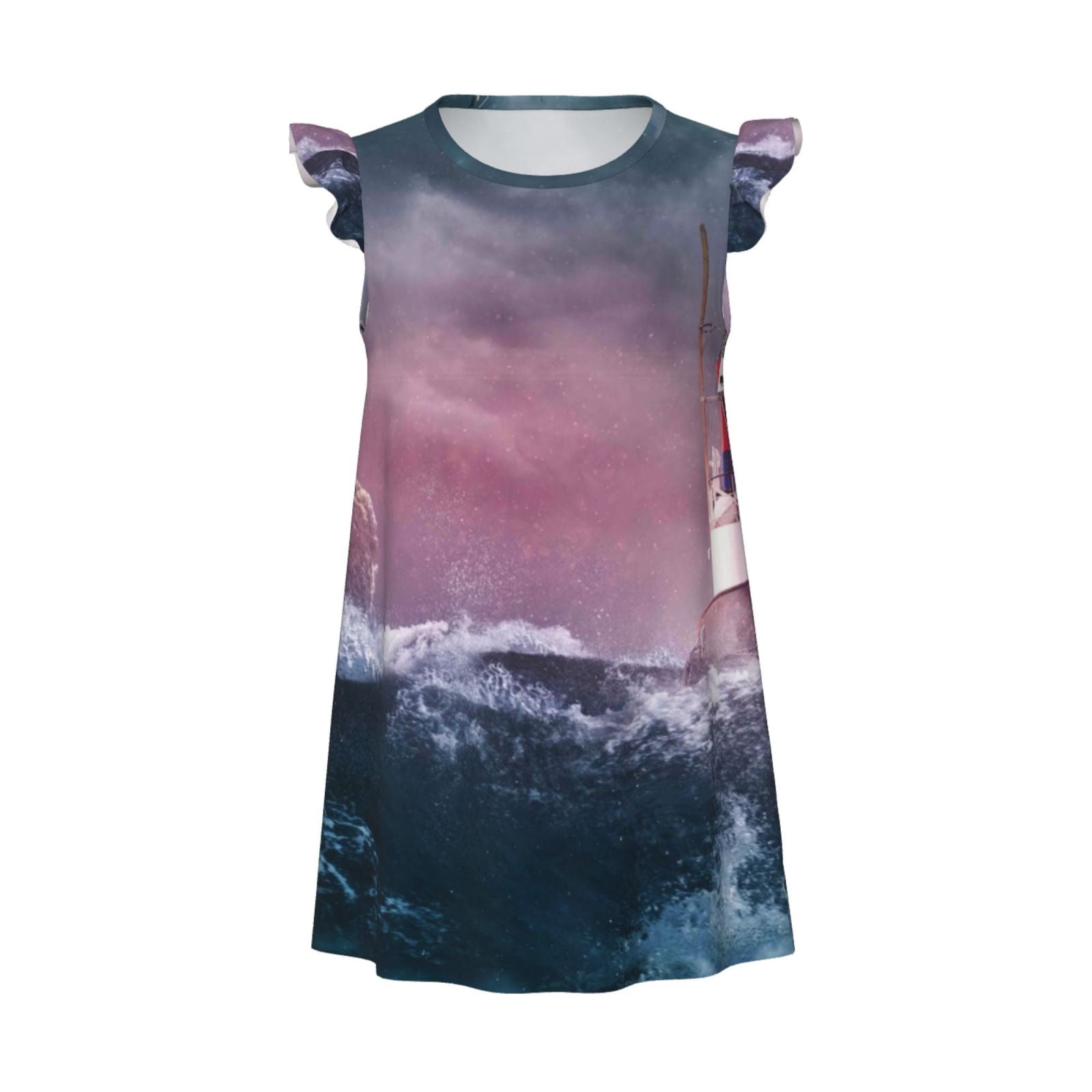 Daiia Boat Lighthouse Storm Waves Girls Nightgowns, Unicorn Nightgown ...