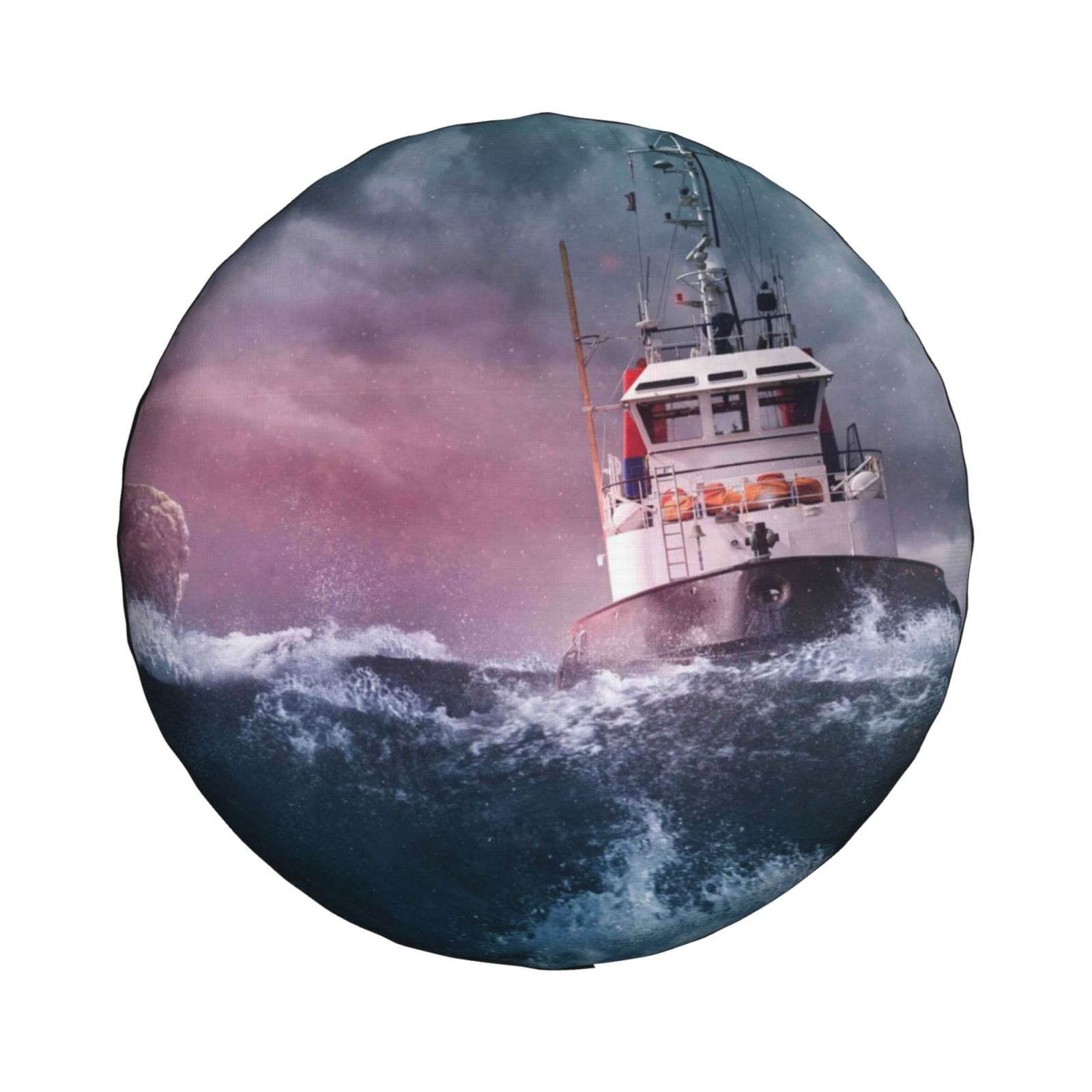 Daiia Boat Lighthouse Storm Waves Tire Covers , Travel Trailer Camper ...