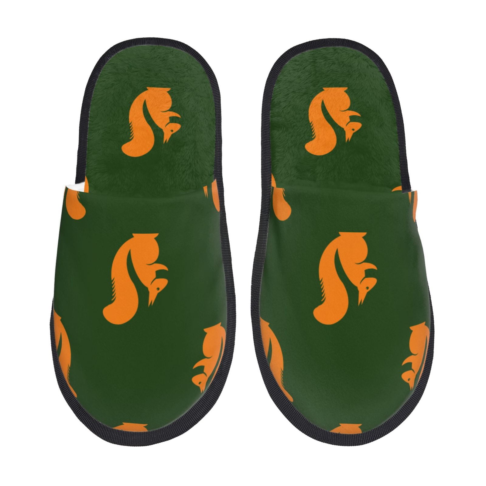 Daiia Bold Squirrel Silhouettes Pattern Furry Slippers for Women and ...