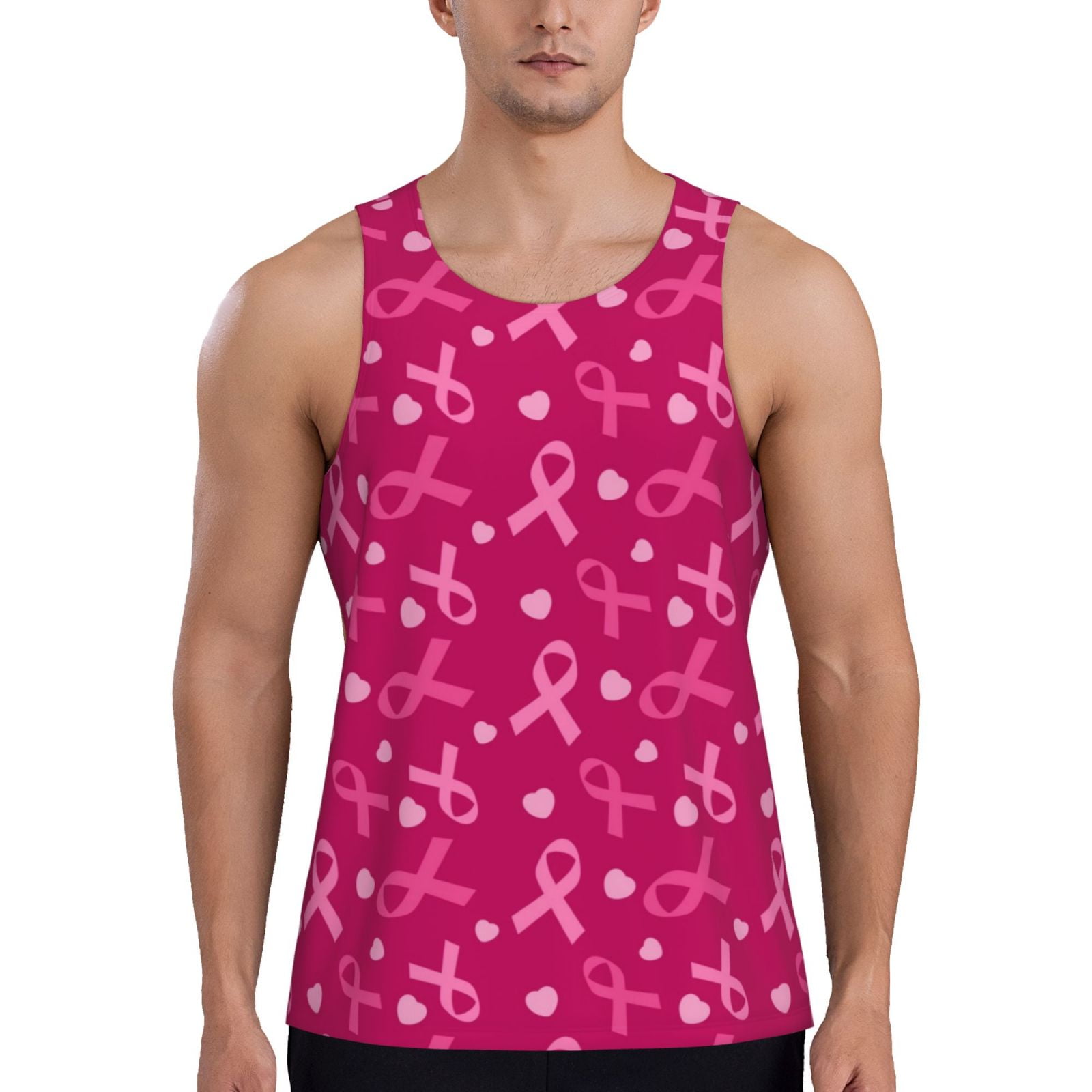 Daiia Breast Cancer Awareness6 Printed Men's Quick Dry Fit Muscle Tank ...