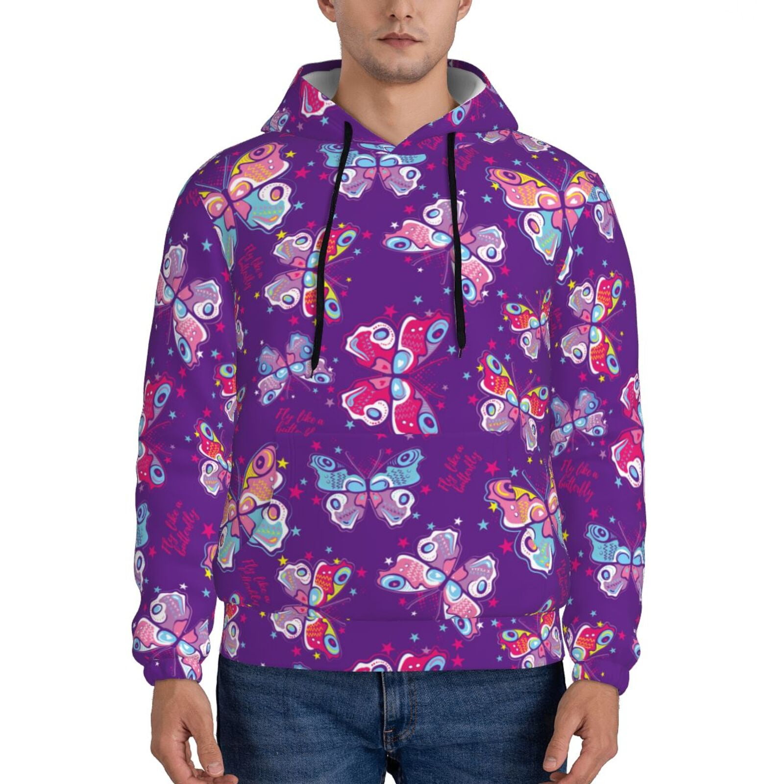Daiia Bright Butterflies for Men's Fashion Hoodies & Sweatshirts with ...