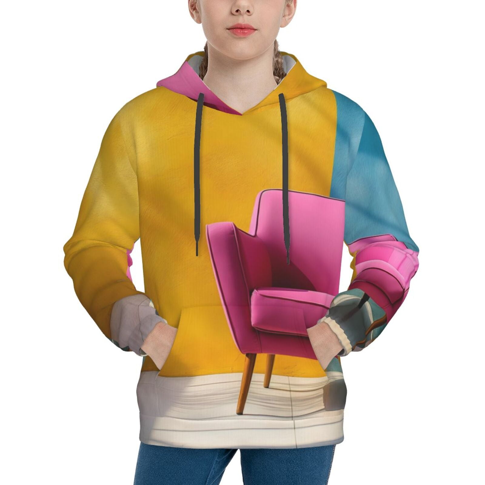 Daiia Bright Pink Chair for Boys Fashion Hoodies & Sweatshirts with ...