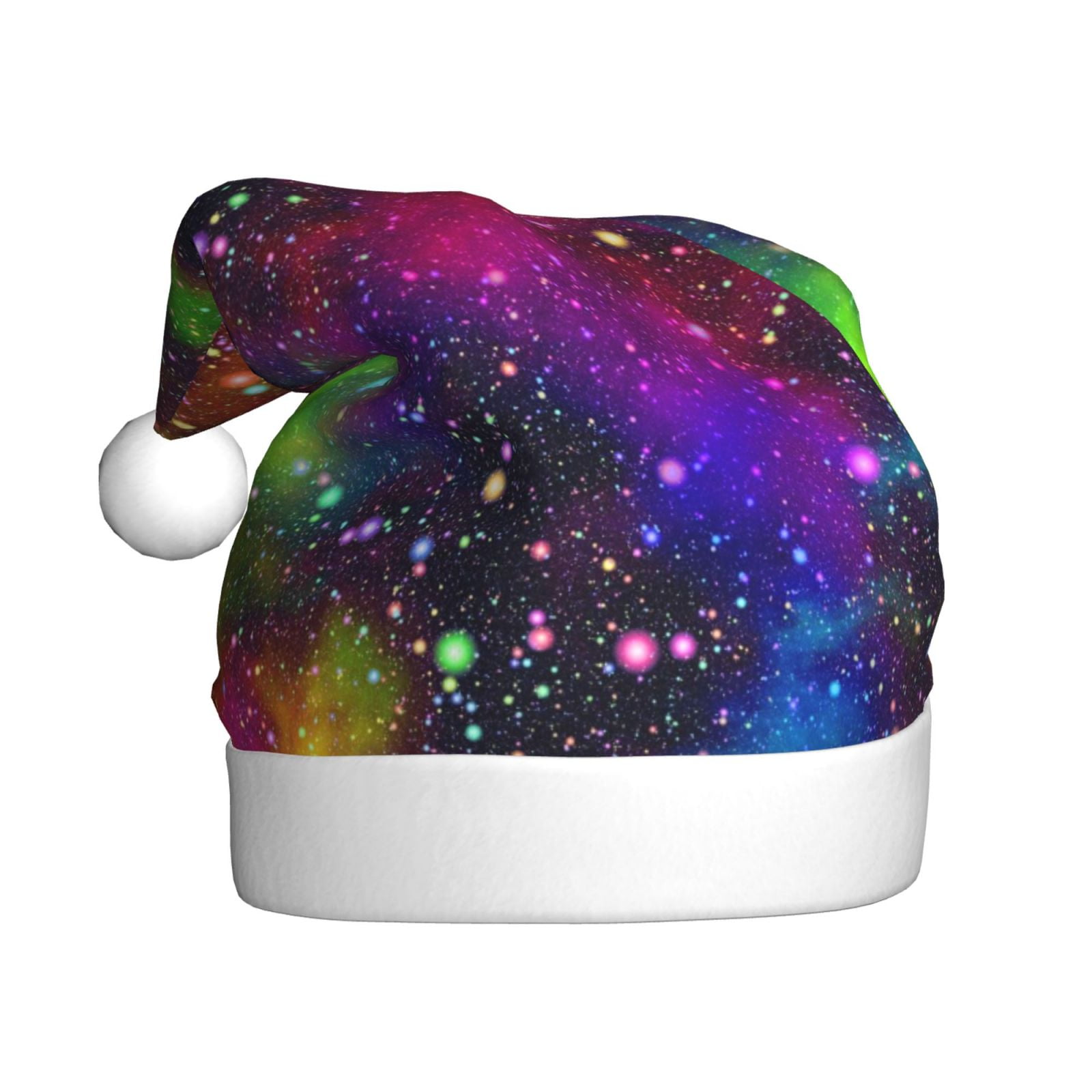 Daiia Bright Universe Print Christmas Knitted Beanie Hat, Large Knit Hat Xmas Small Gifts For ...