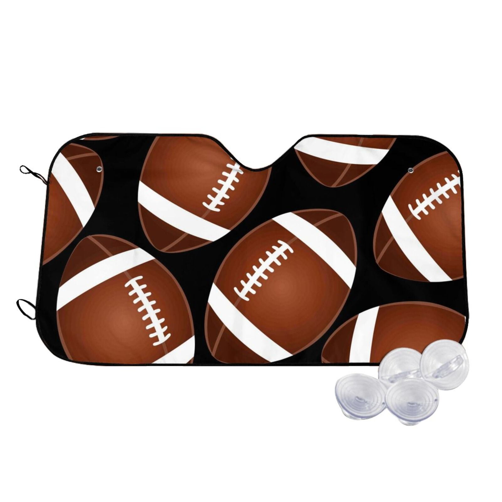 Daiia Brown Football On Black Windshield Sun Shade for Car SUV Truck ...