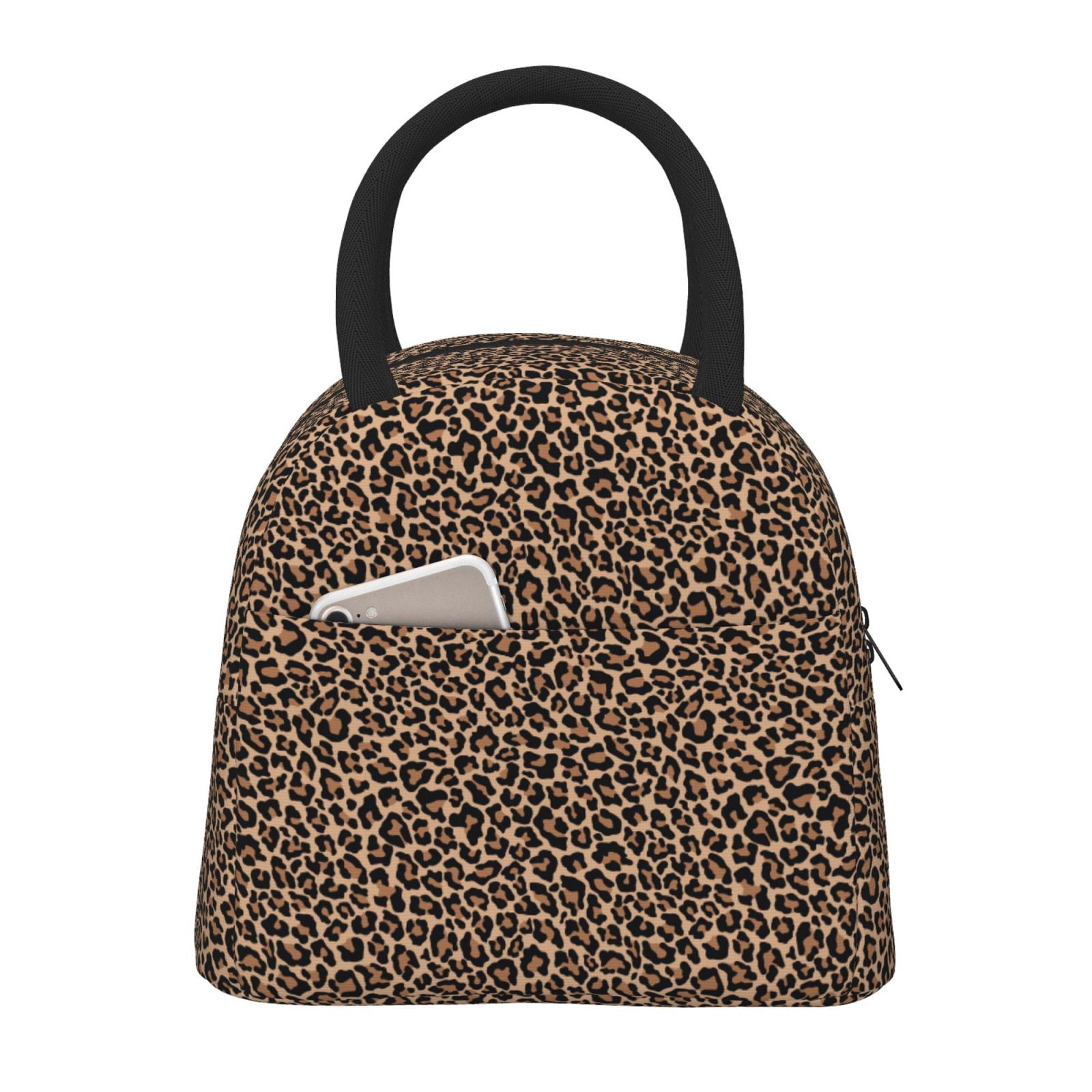 Daiia Brown Leopard Pattern Lunch Bag , Insulated Lunch Box, Small ...