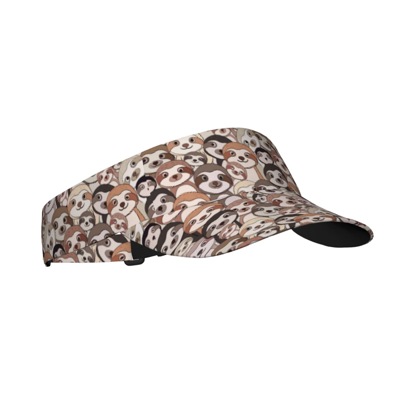 Daiia Brown Sloth Pattern Sport Sun Visor Hats Visor Cap Adjustable ...