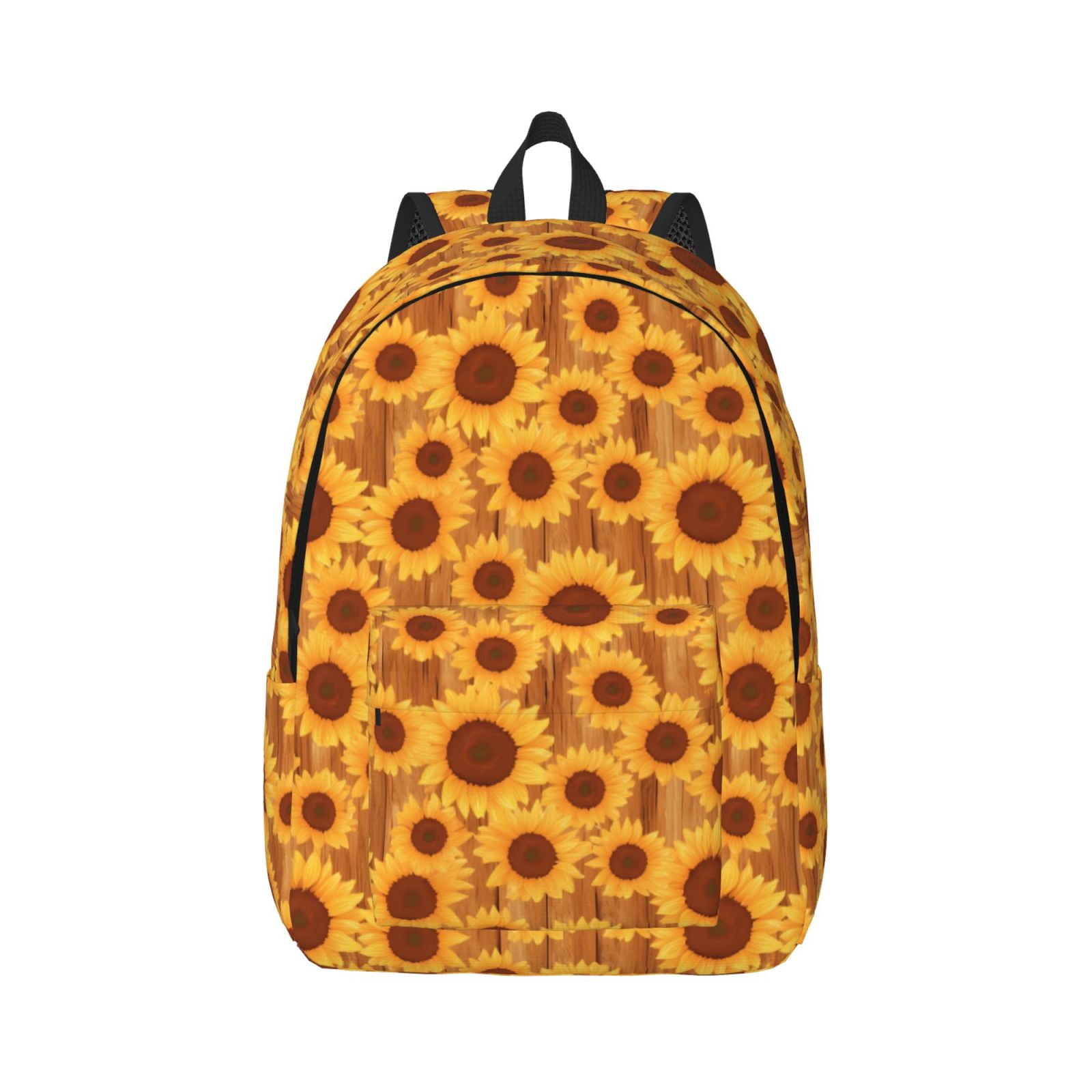 Daiia Brown Wood Grain Sunflower A Vintage Canvas Backpack for Men and ...