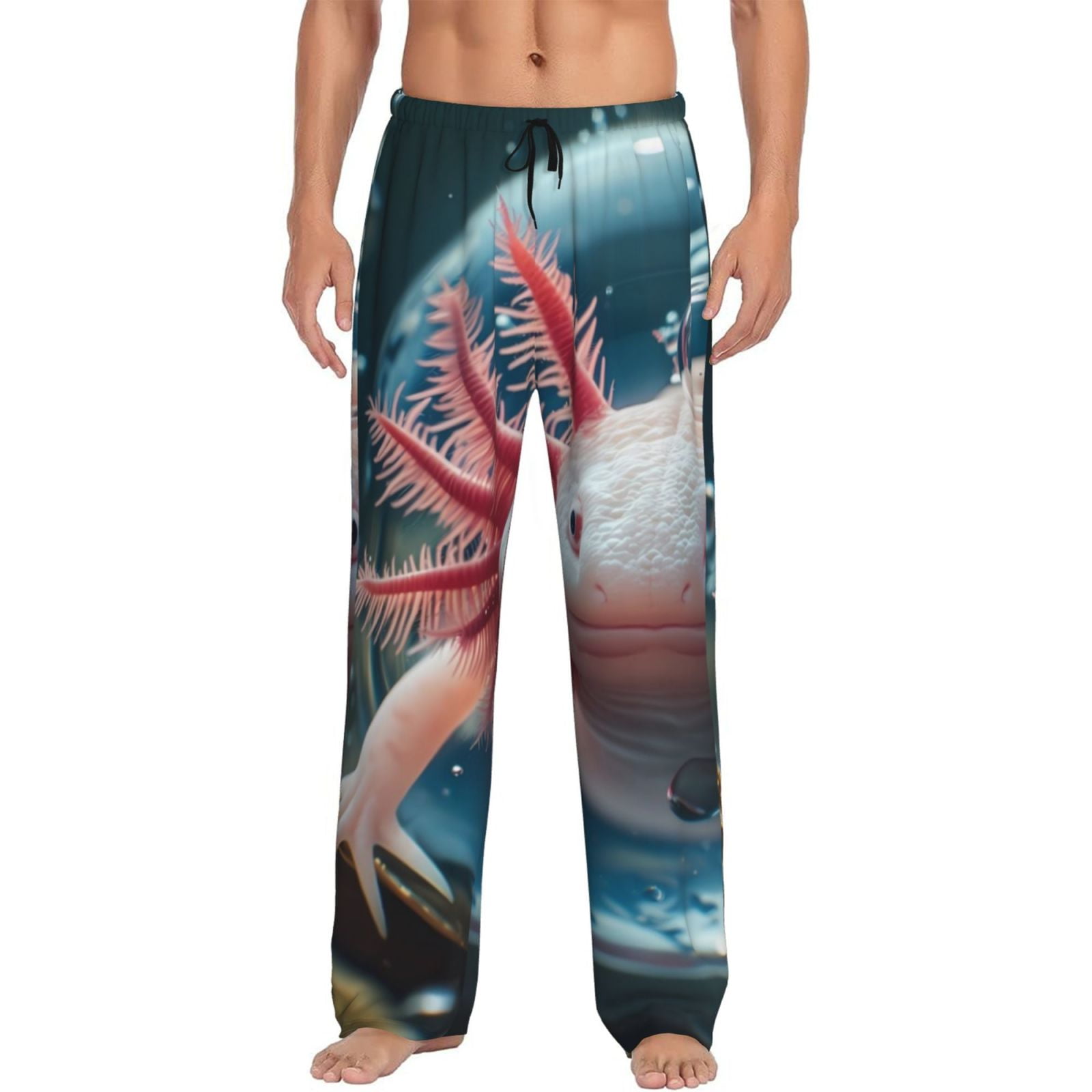 Daiia Bubbles Axolotl Fantasy Men's Sleep Pant with Pockets and ...