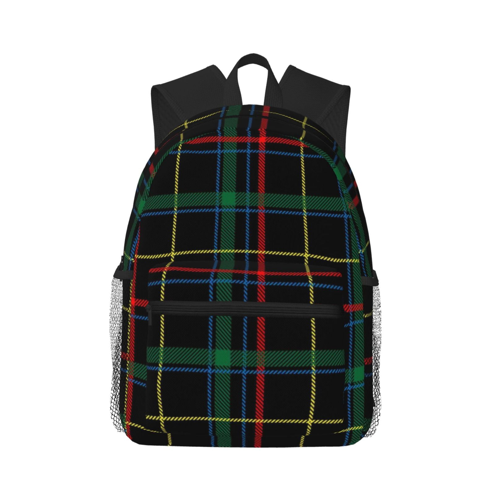 Daiia Buffalo Plaid Dark Green School Backpack for Men Women, Unisex ...