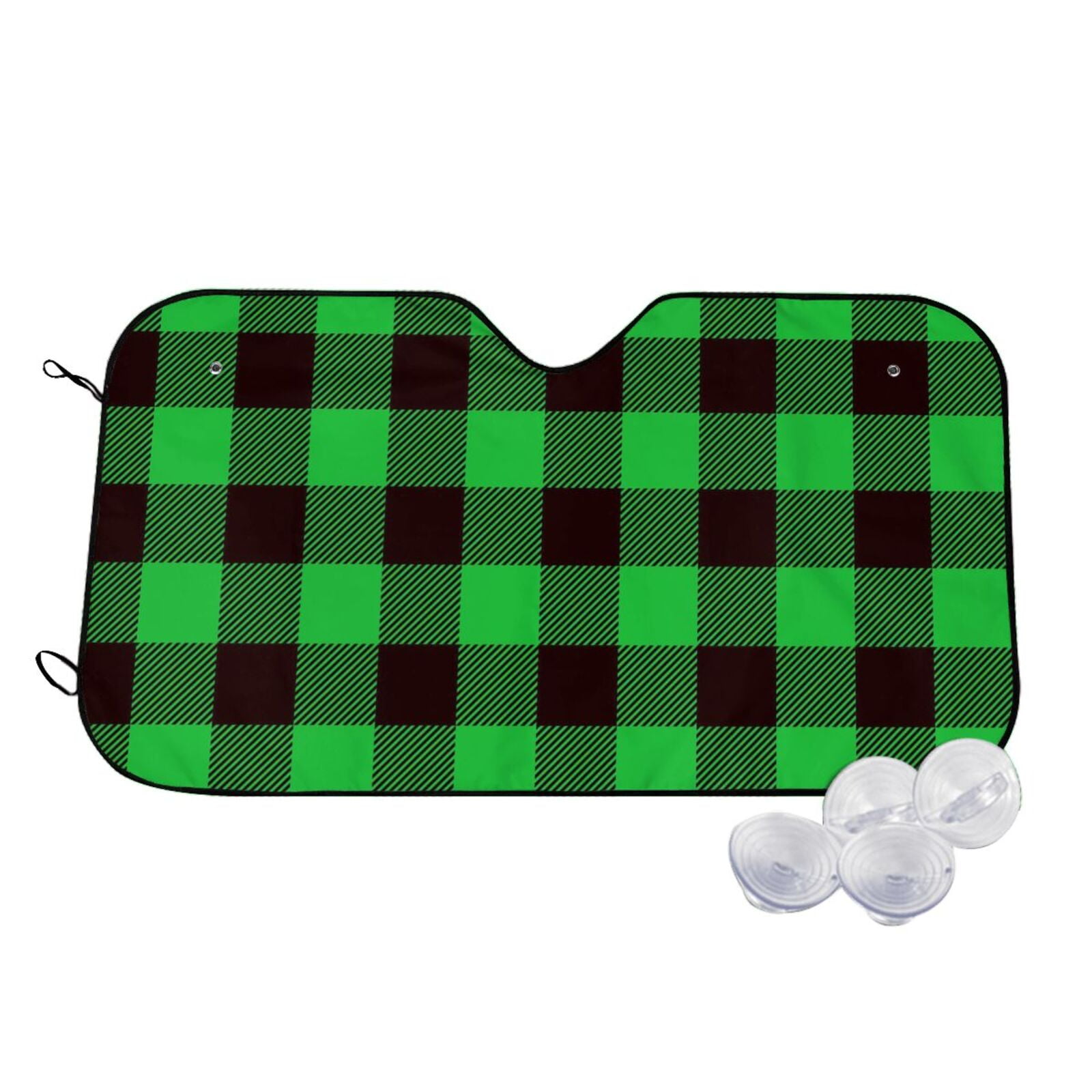 Daiia Buffalo Plaid Green Black Windshield Sun Shade for Car SUV Truck ...