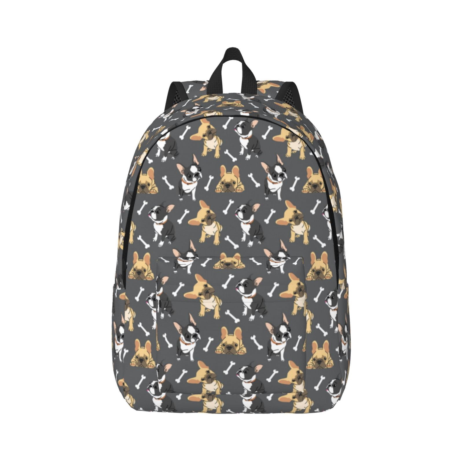 Daiia Bulldog Print Vintage Canvas Backpack for Men and Women ,Hiking ...