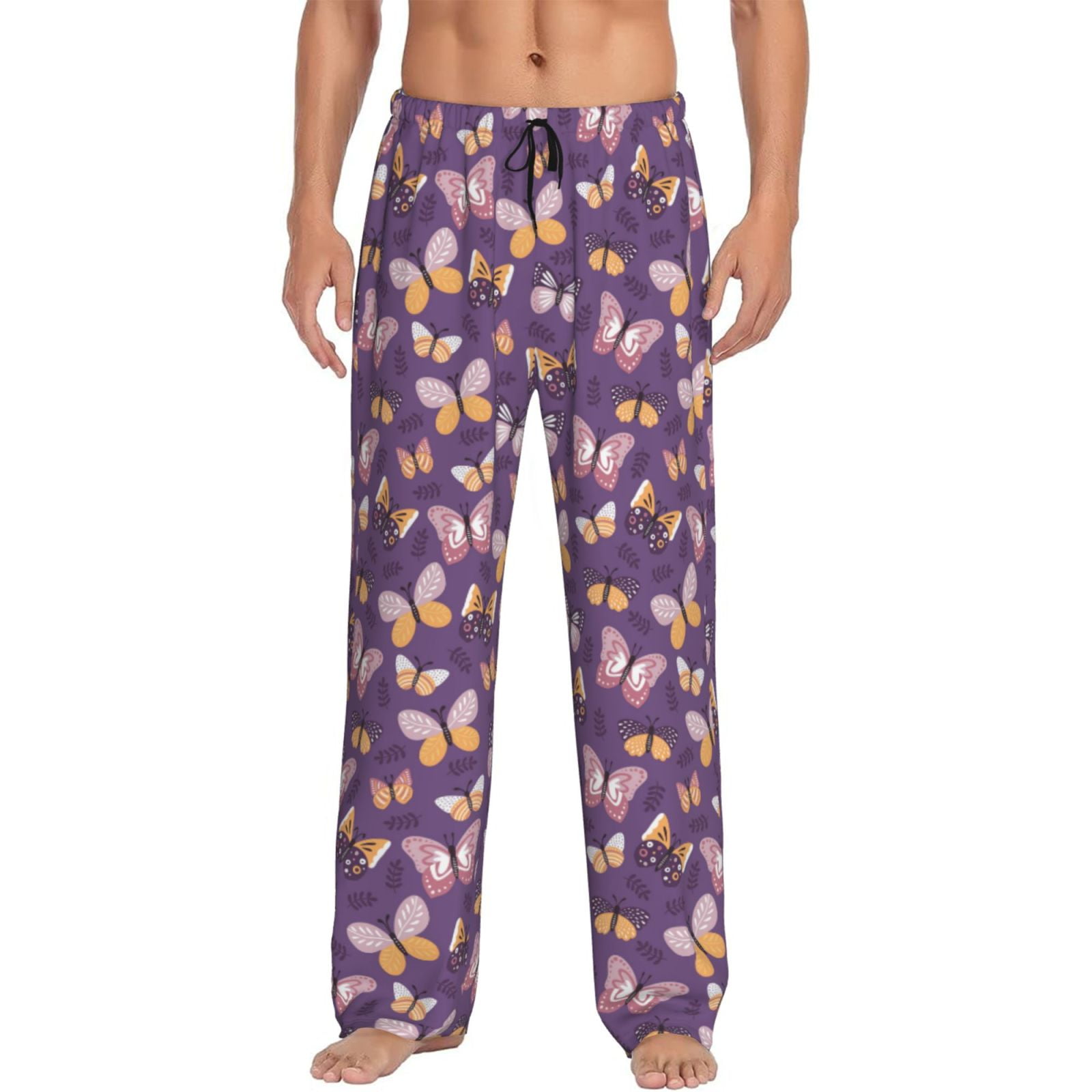Daiia Butterflies And Floral Men's Sleep Pant with Pockets and ...