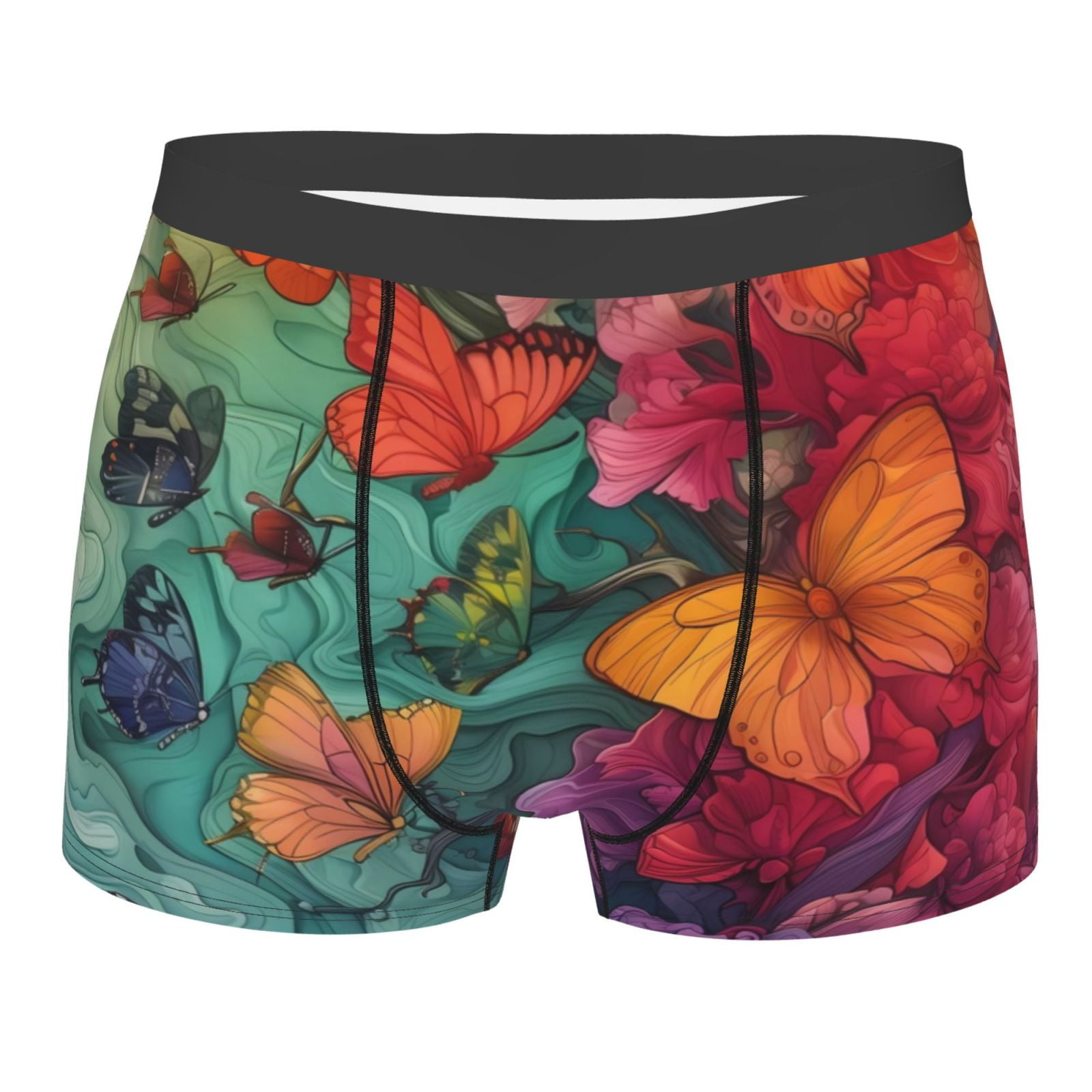 Daiia Butterfly Flower Cascade Men's Underwear Boxer Briefs, Cotton ...