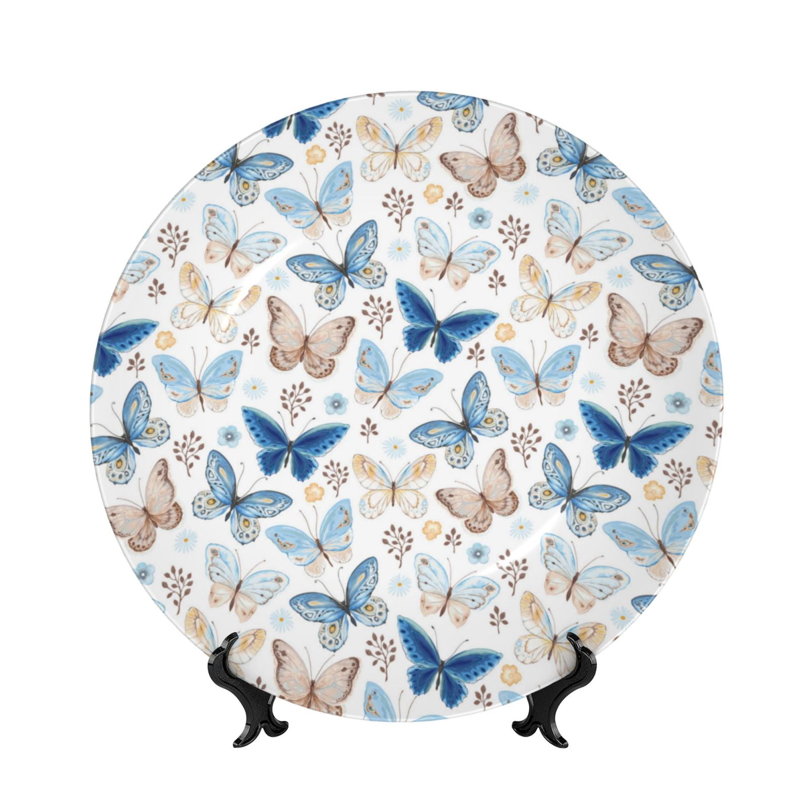Daiia Butterfly Printed Pattern Ceramic Plate Dinner Plates Bone China ...