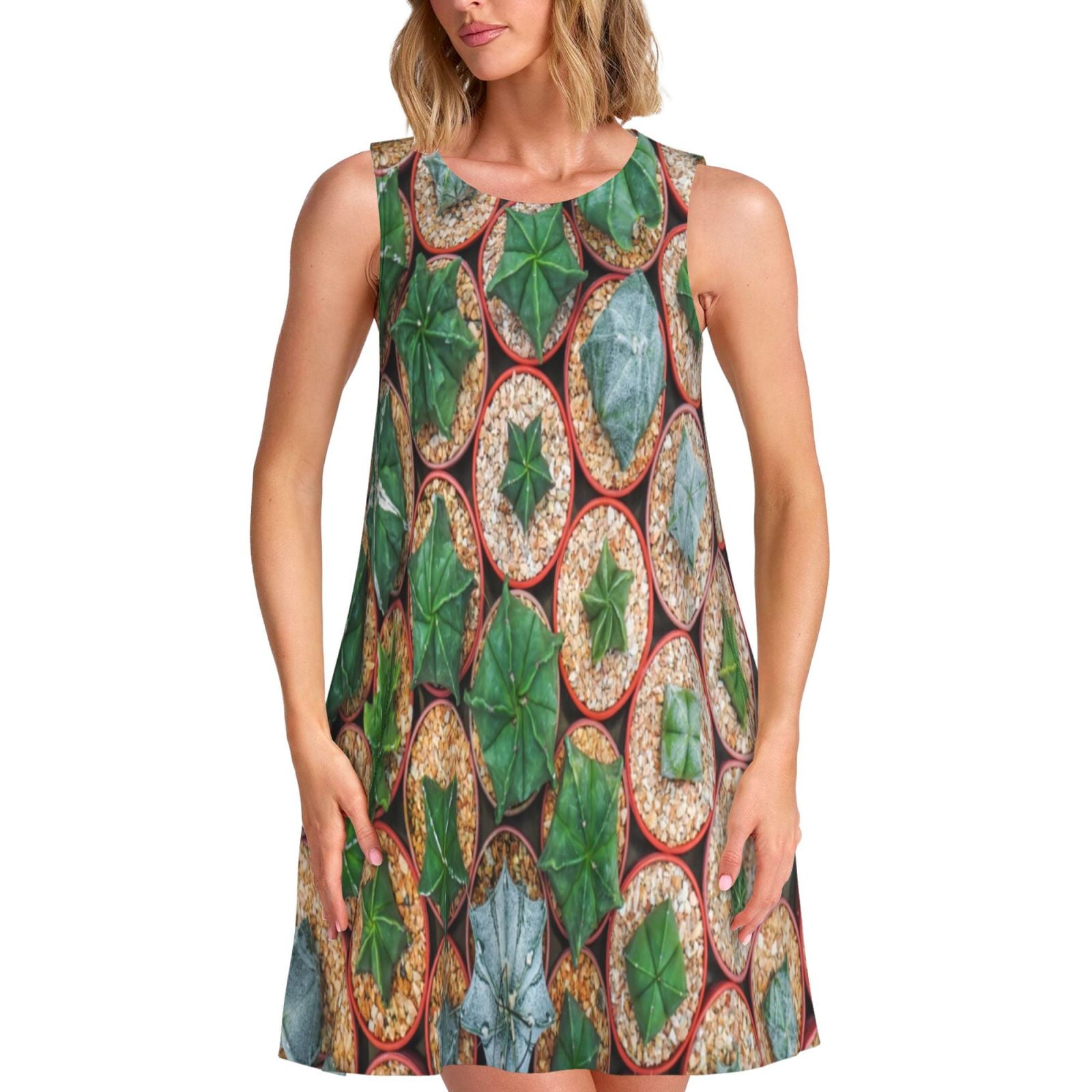 Daiia Cactus 4 Print Women's Dresses 2025 Trendy Short sleeve Dresses ...