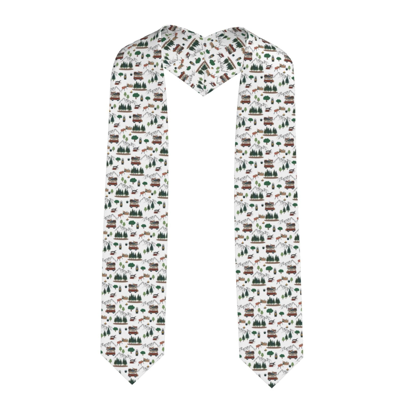 Daiia Camping Caravan 2 Pattern Graduation Shawl Stole – Satin ...