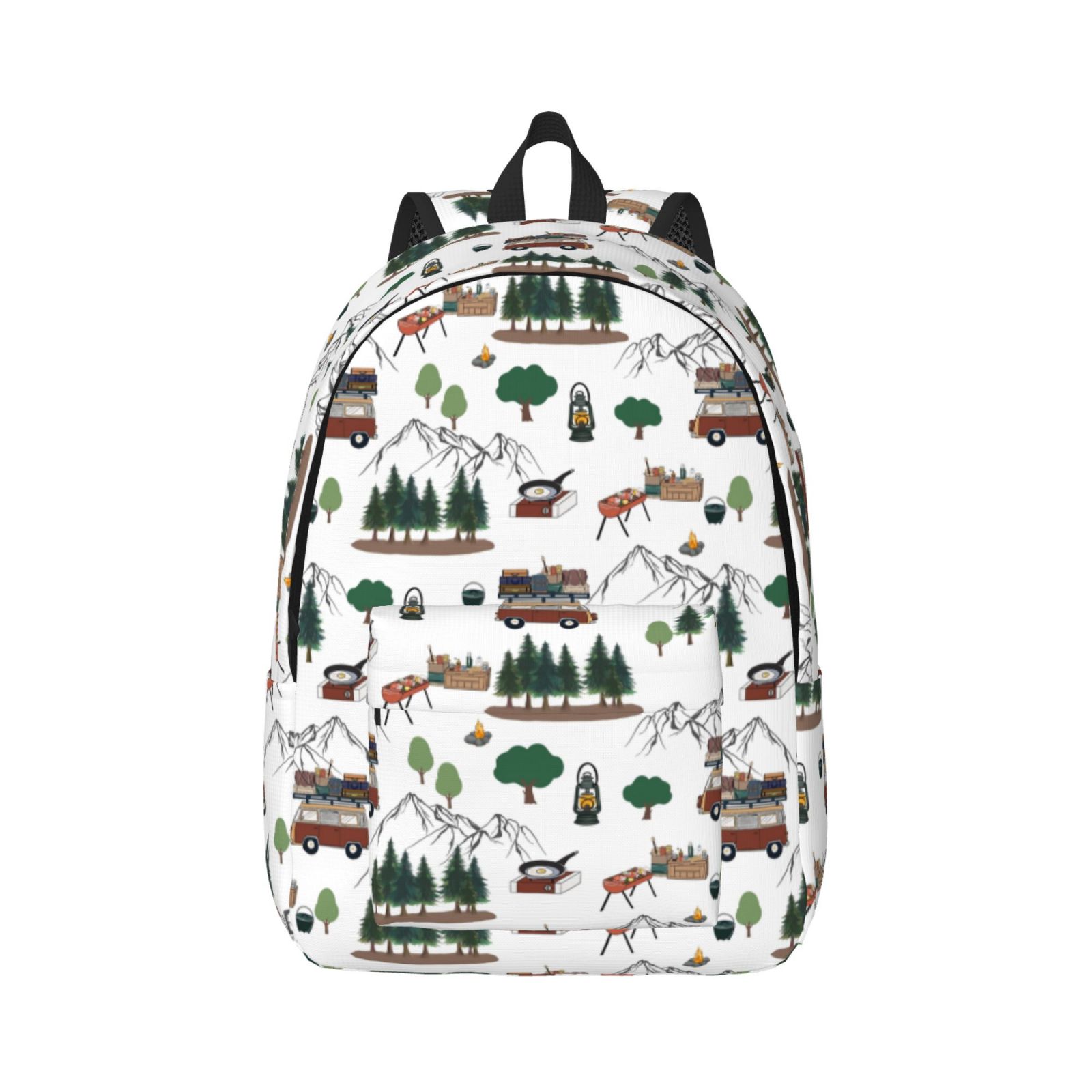 Daiia Camping Caravan 2 Vintage Canvas Backpack for Men and Women ...