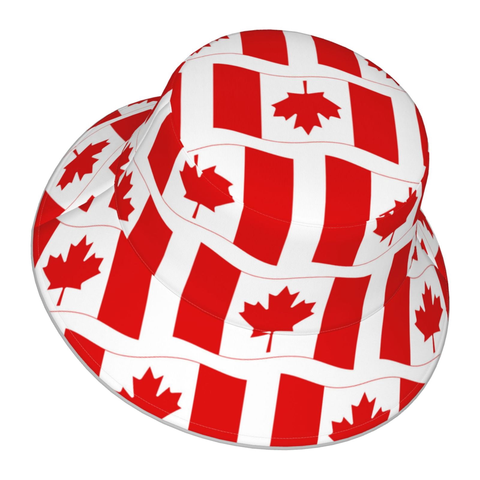 Daiia Canada Pattern Bucket Hat - Trendy Cotton Sun Hat for Beach, Golf ...