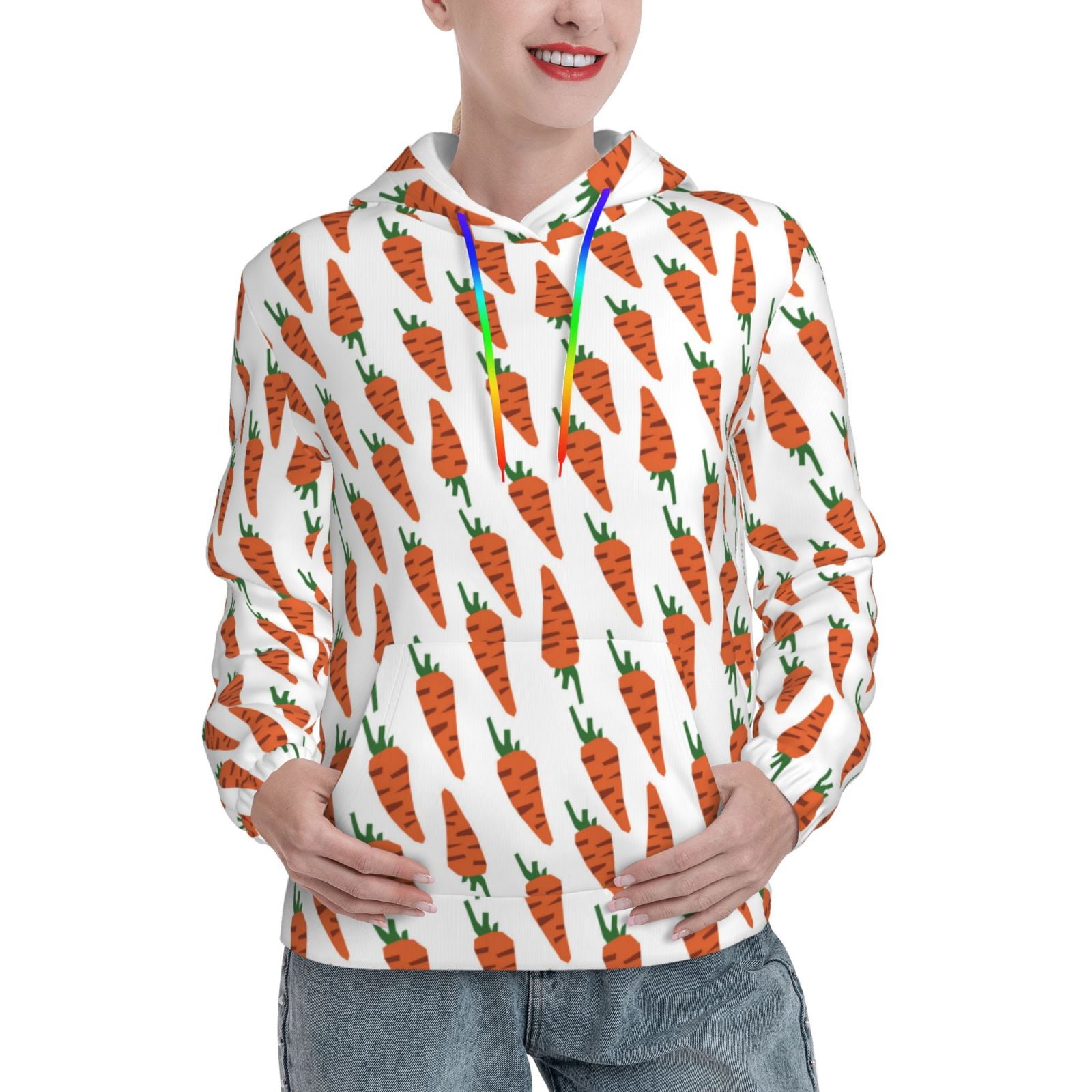 Daiia Carrot Pattern Women's Fashion Hoodies & Sweatshirts with ...