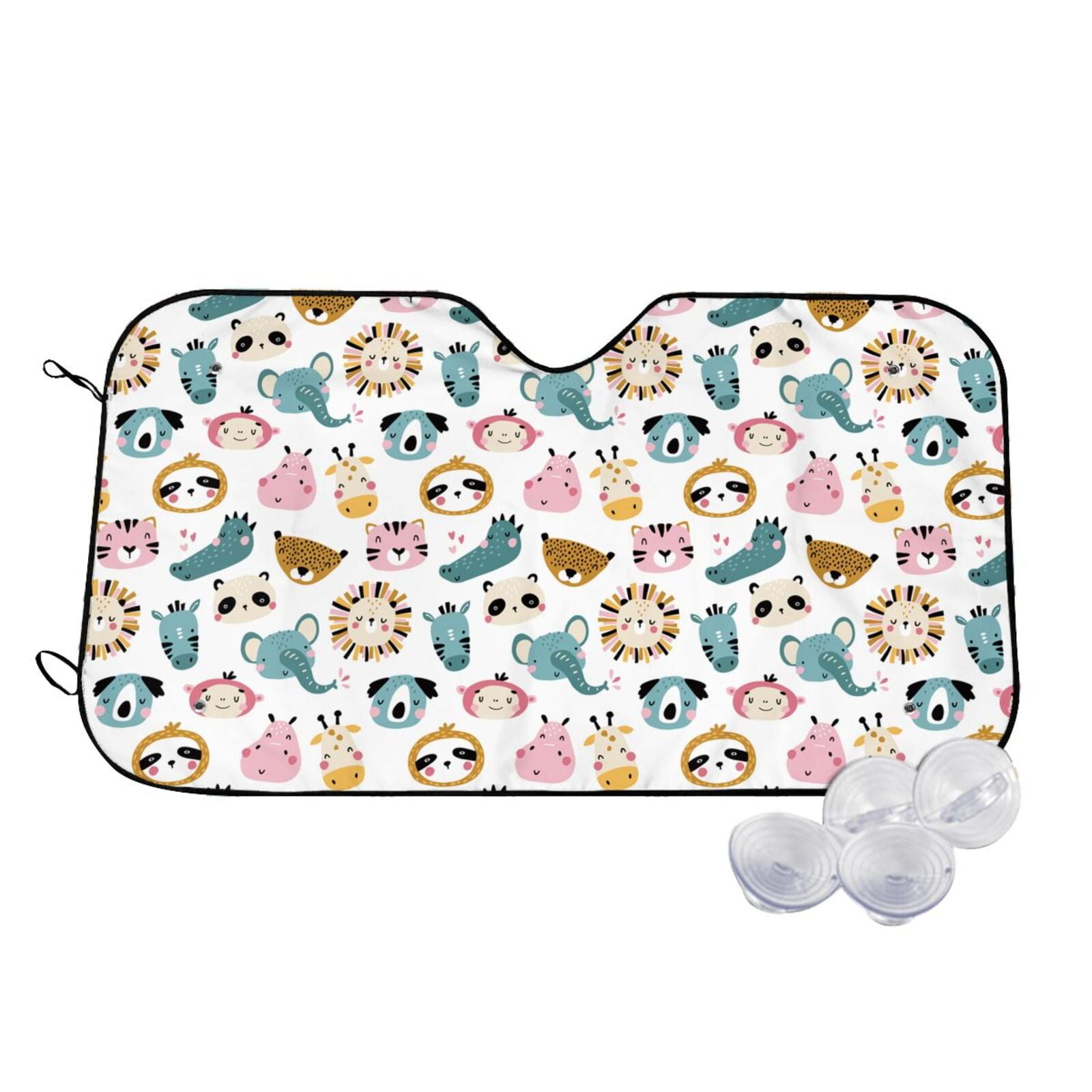 Daiia Cartoon Animals Windshield Sun Shade for Car SUV Truck (Small ...