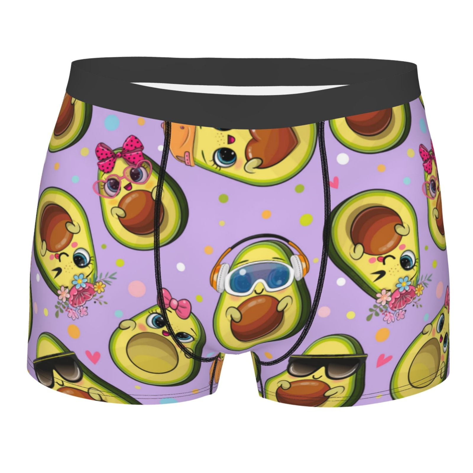 Daiia Cartoon Avocados Men's Underwear Boxer Briefs, Cotton Stretch ...