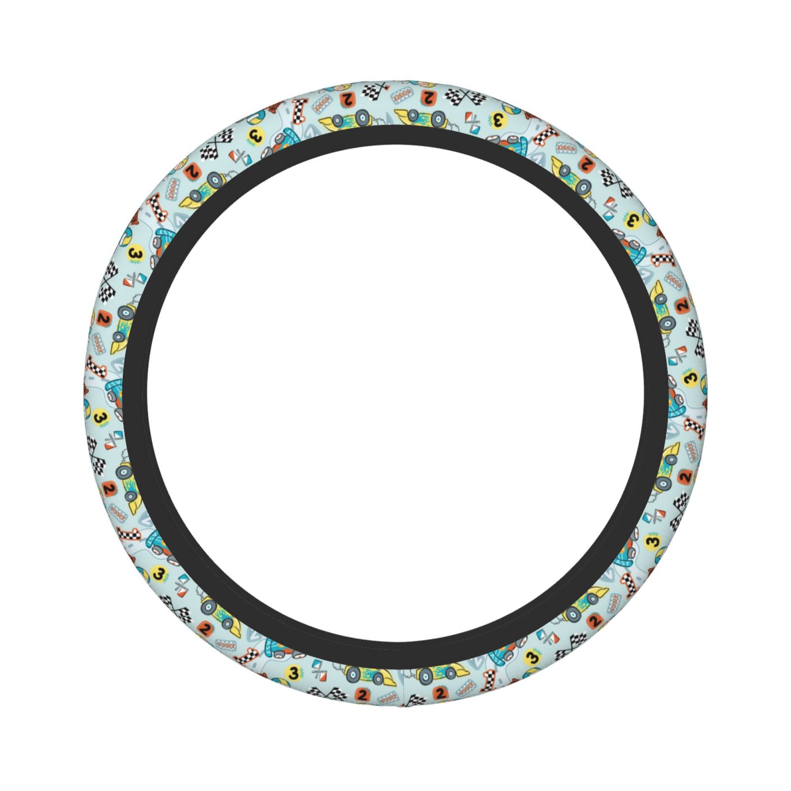 Daiia Cartoon Car Racing Steering Wheel Cover Auto Steering Wheel ...