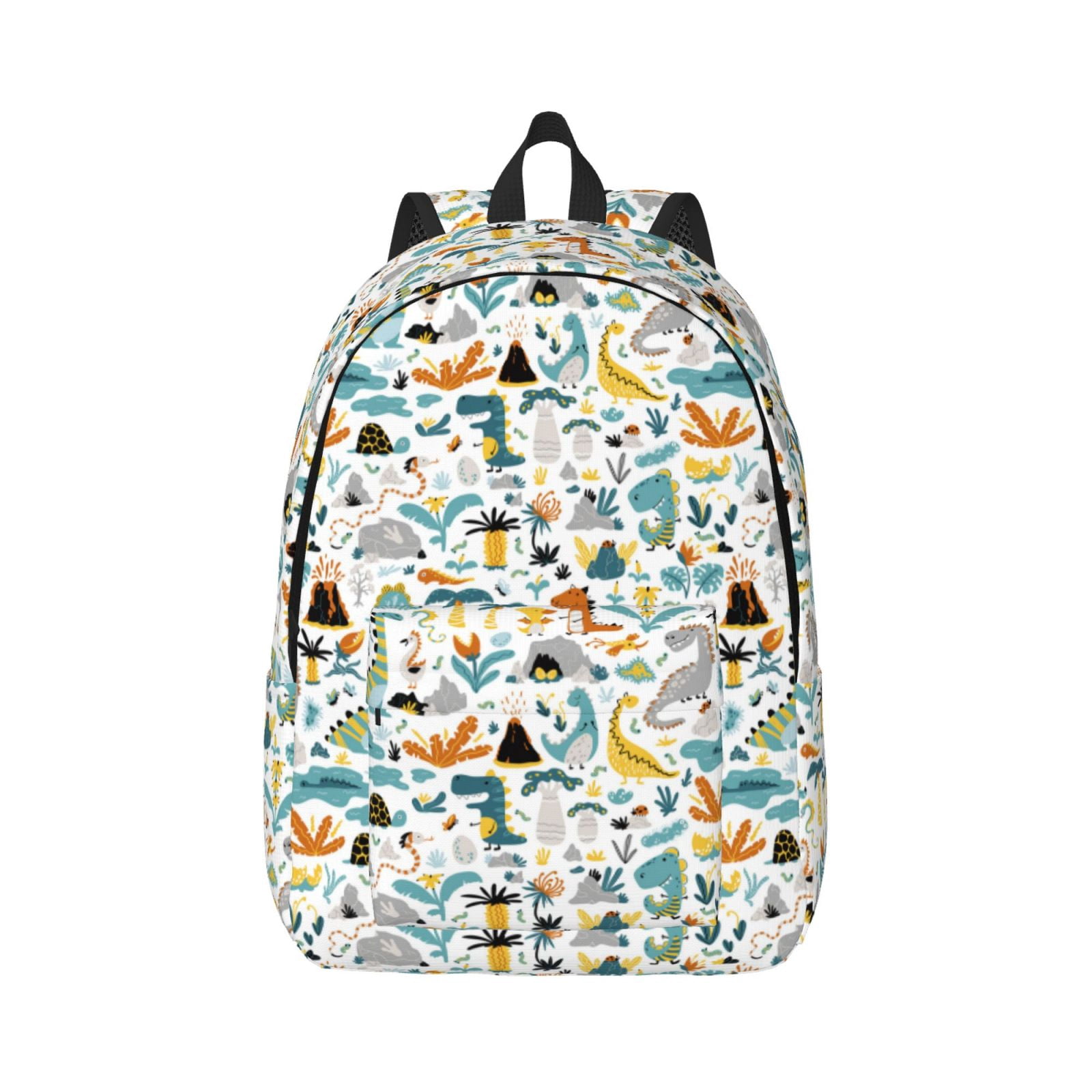 Daiia Cartoon Dinosaur Vintage Canvas Backpack for Men and Women ...