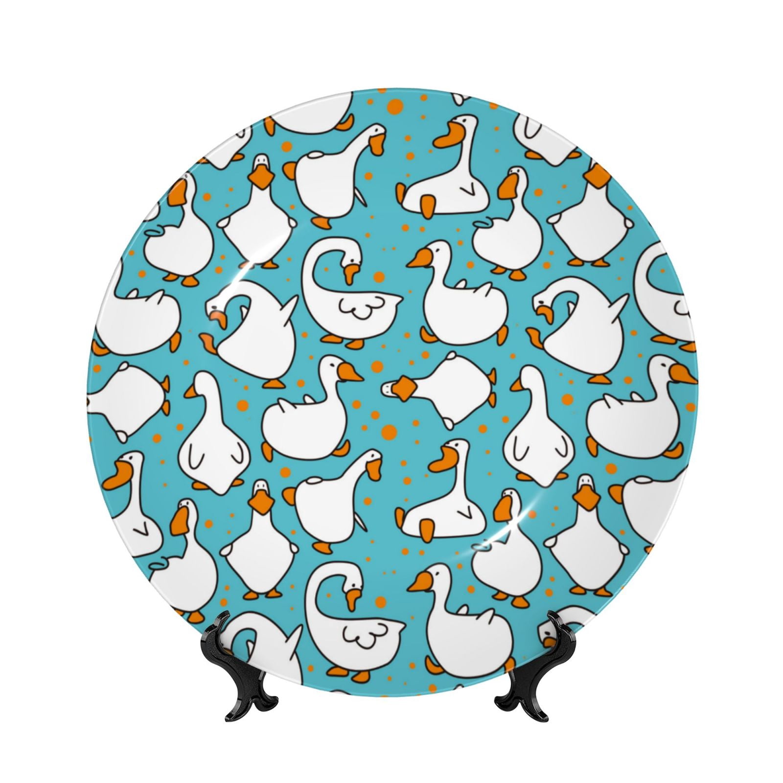 Daiia Cartoon Funny Goose Printed Pattern Ceramic Plate Dinner Plates ...