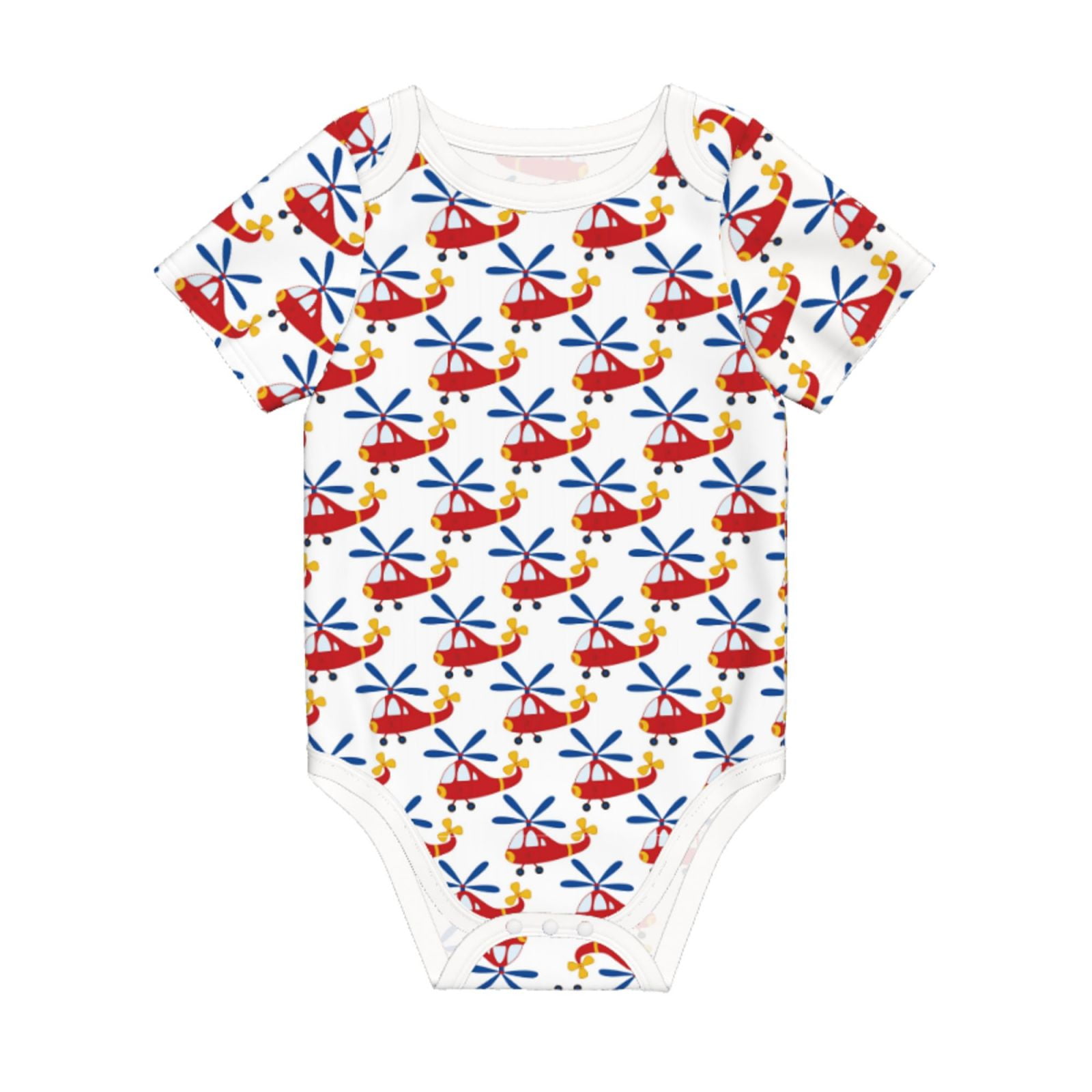 Daiia Cartoon Helicopter Printed Unisex-Baby Short Sleeve Onesies ...